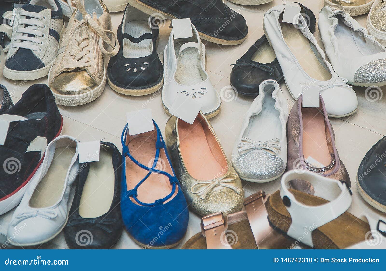 Kids shoes stock photo. Image of boot, child, shopping - 148742310