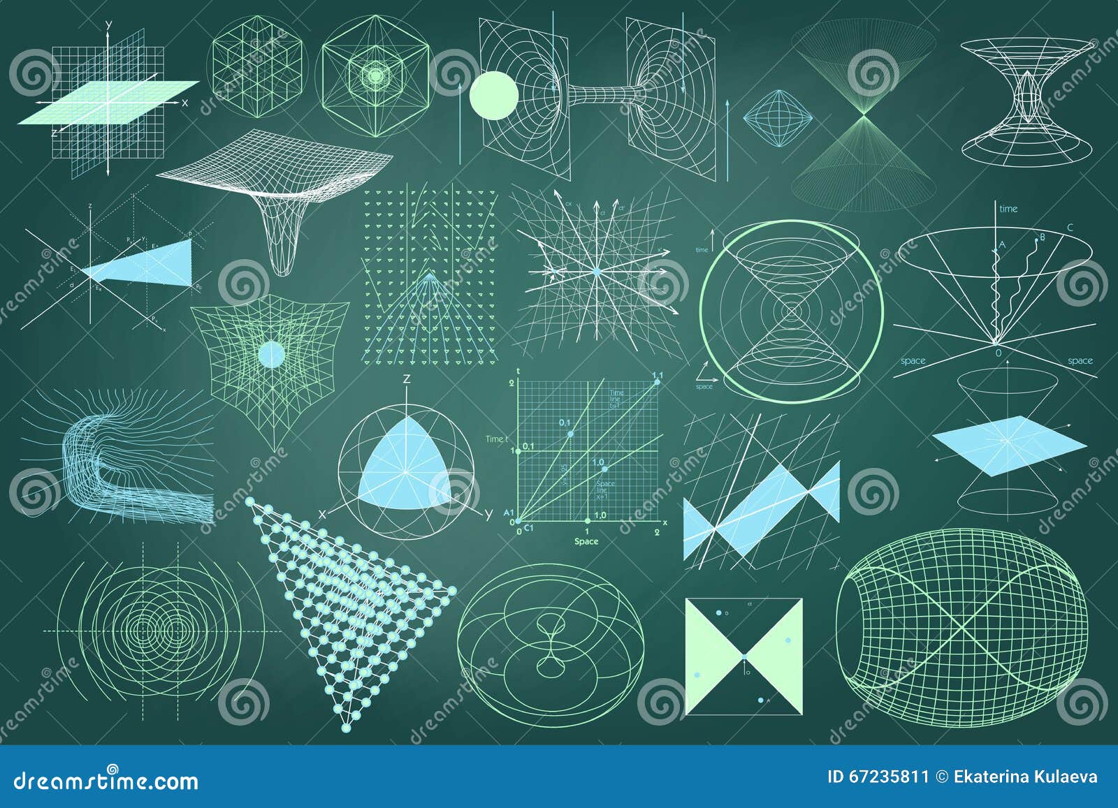 Big Collection of Elements, Symbols and Schemes of Physics Stock Vector ...