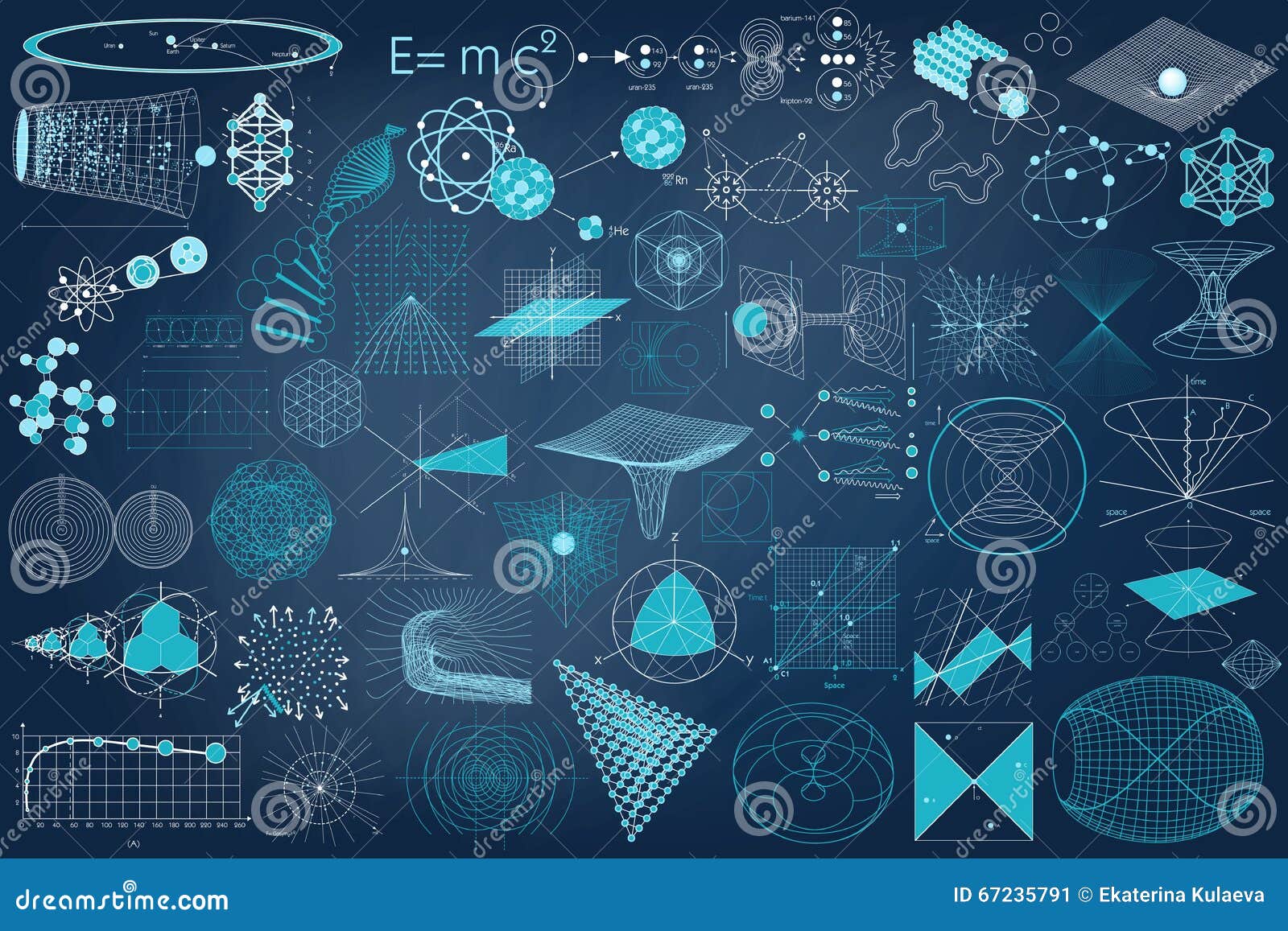 Collection Of Schemes Of Molecules Vector Illustration | CartoonDealer ...