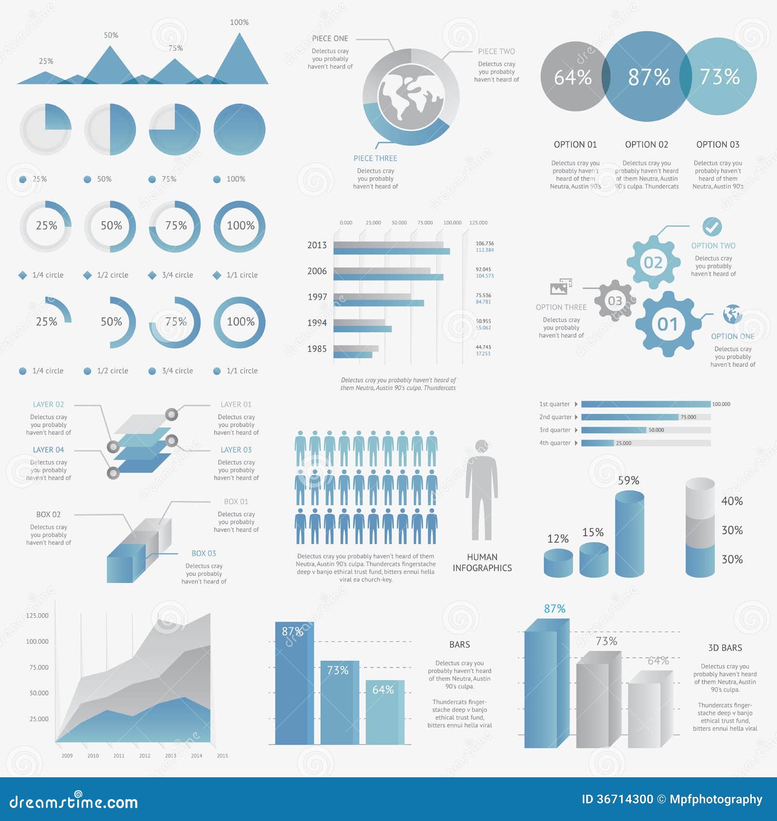 Big Collection of Modern Business Infographic Vect Stock Vector ...