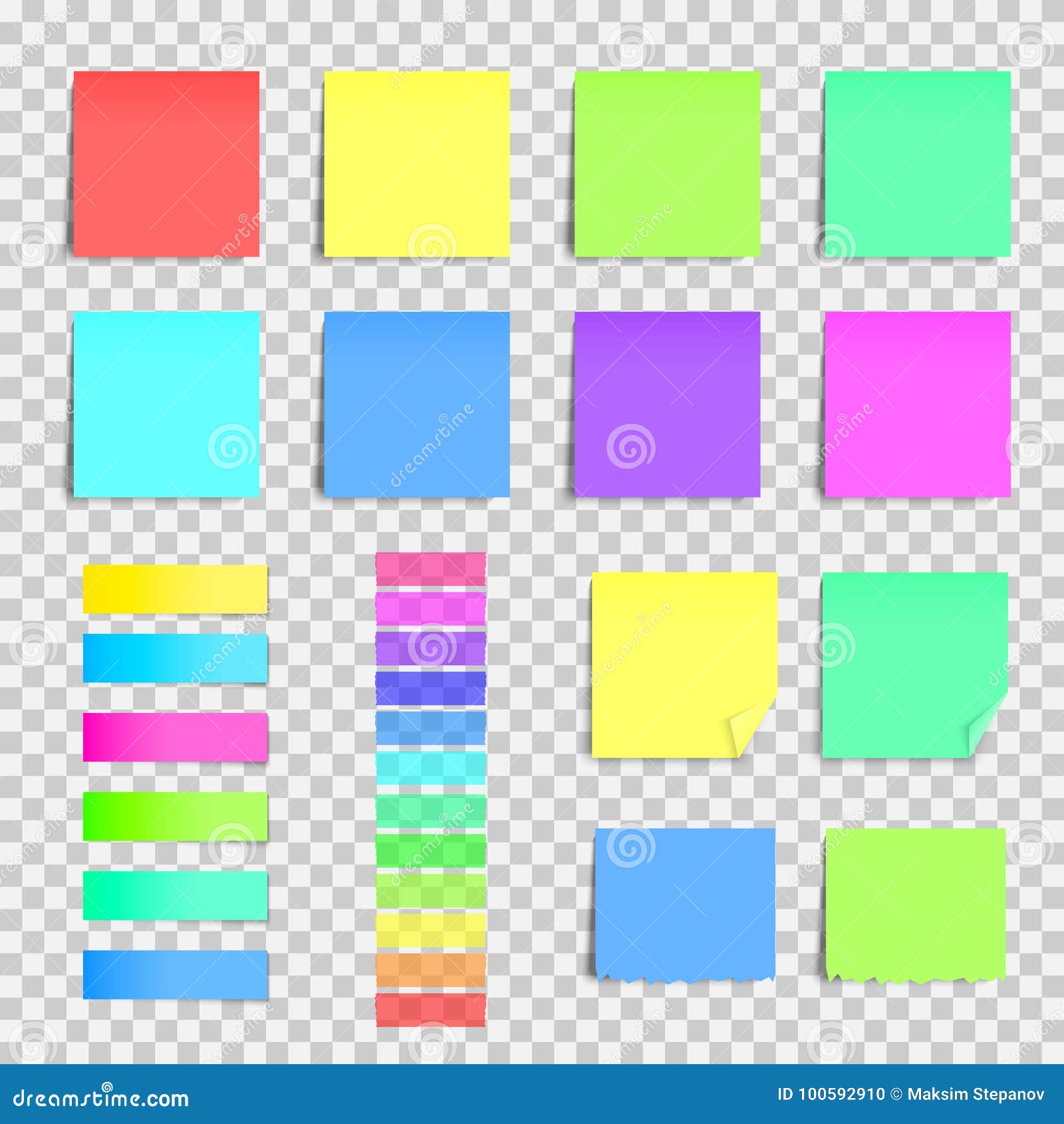 Big Collection of Stickers. Colorful Note Papers Stock Vector ...