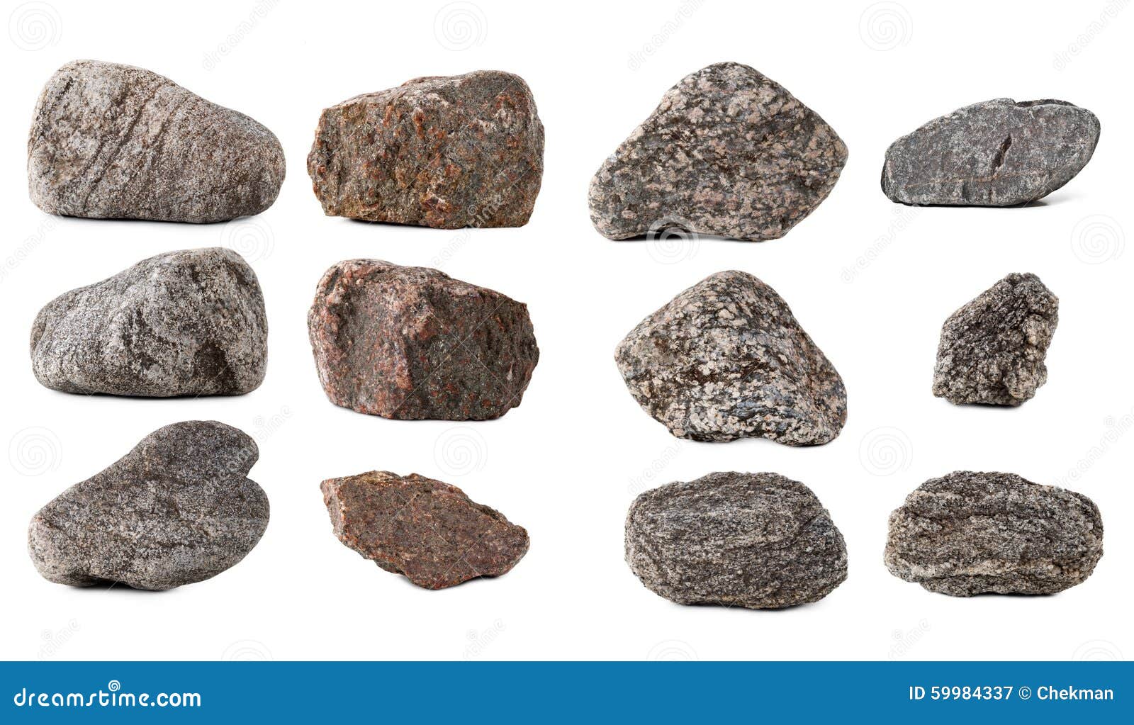 Big Collection Stones Isolated Stock Image - Image of nature, white ...