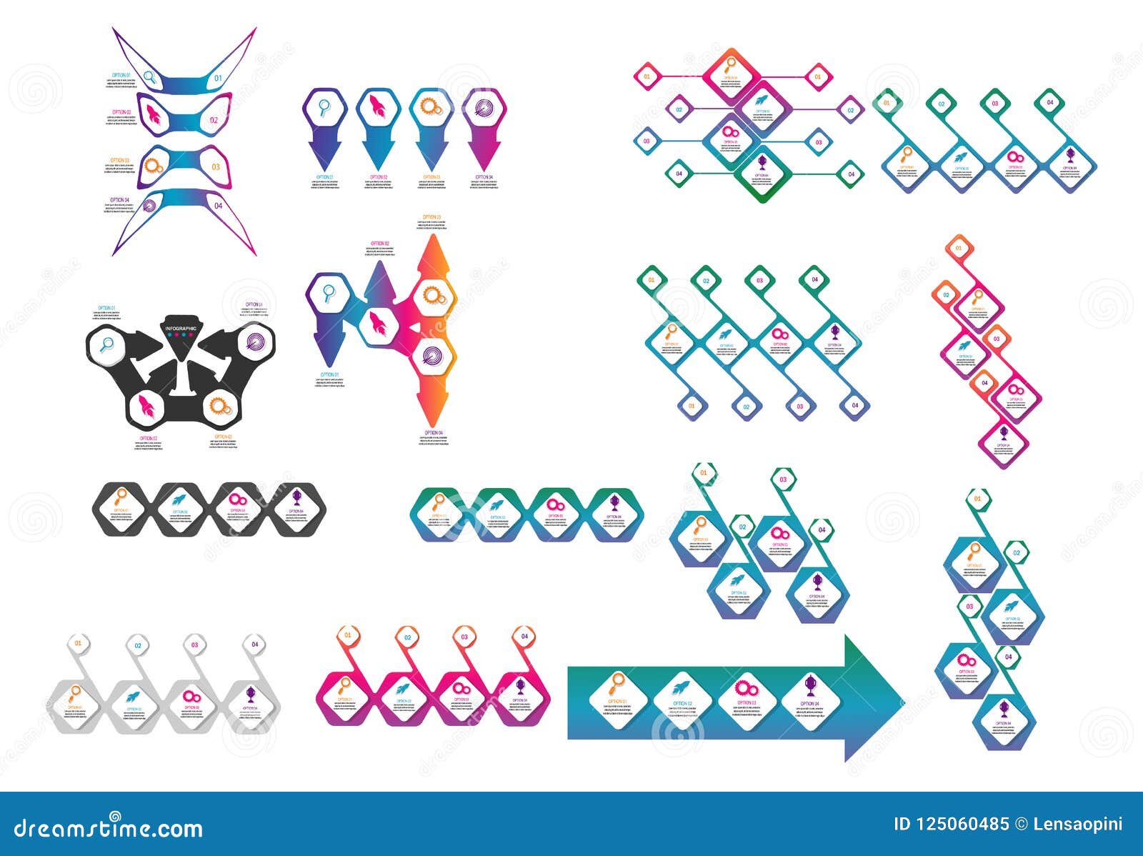 Big Collection Timeline Infographic Element Template Vector Stock ...
