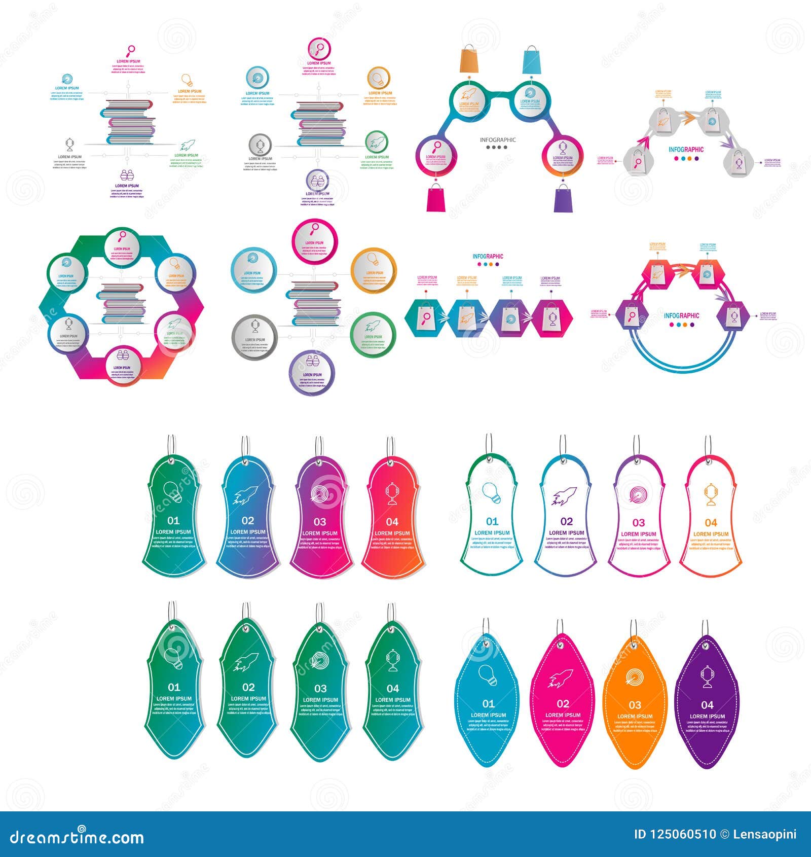 Big Collection Timeline Infographic Element Template Vector Stock ...