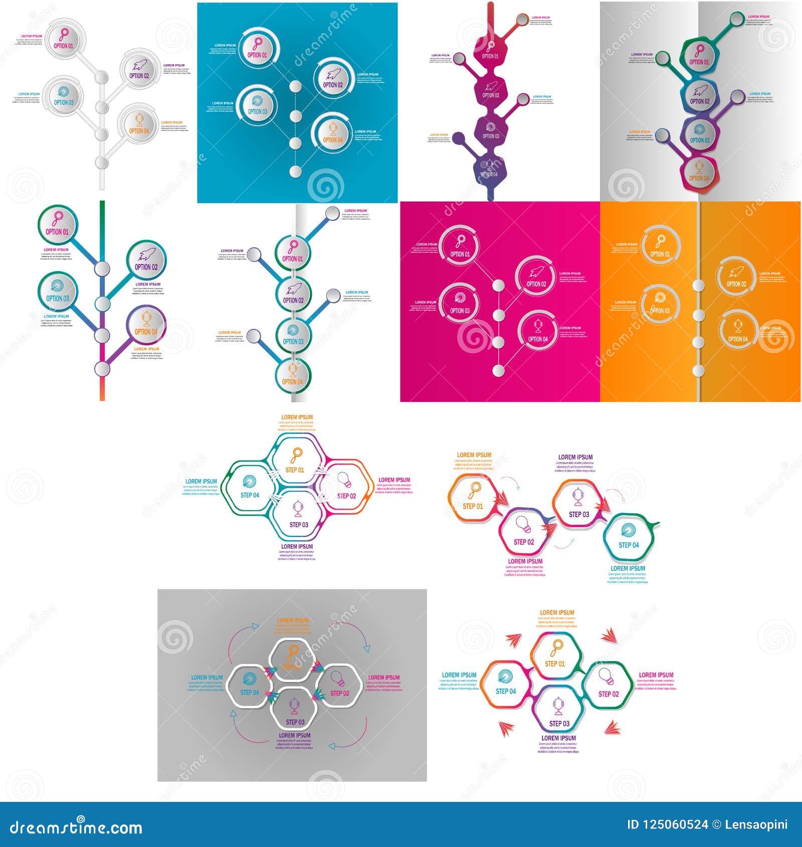 Big Collection Timeline Infographic Element Template Vector Stock ...