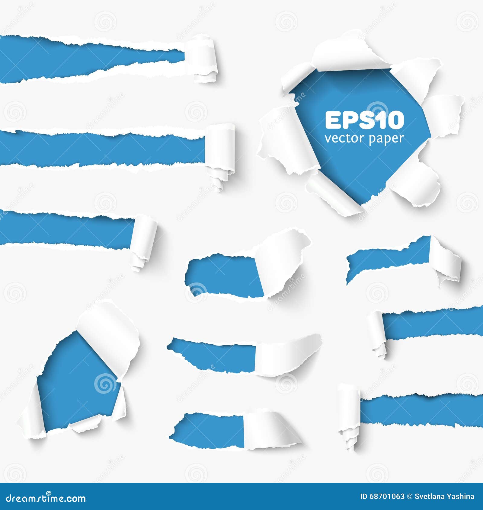 Tear-off Paper Template. White Advertisement Paper On White Background ...