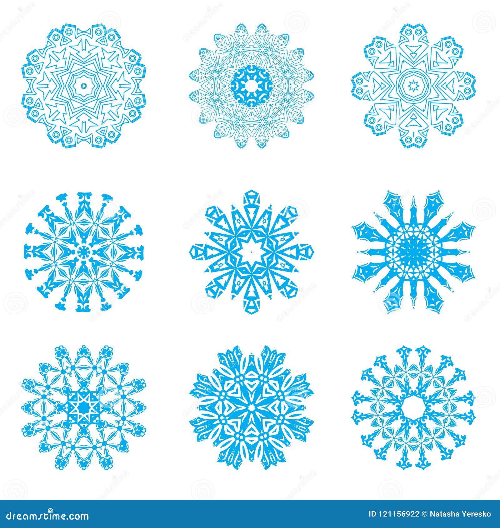 Big Collection of Vector Snowflakes in the Sky Stock Vector ...