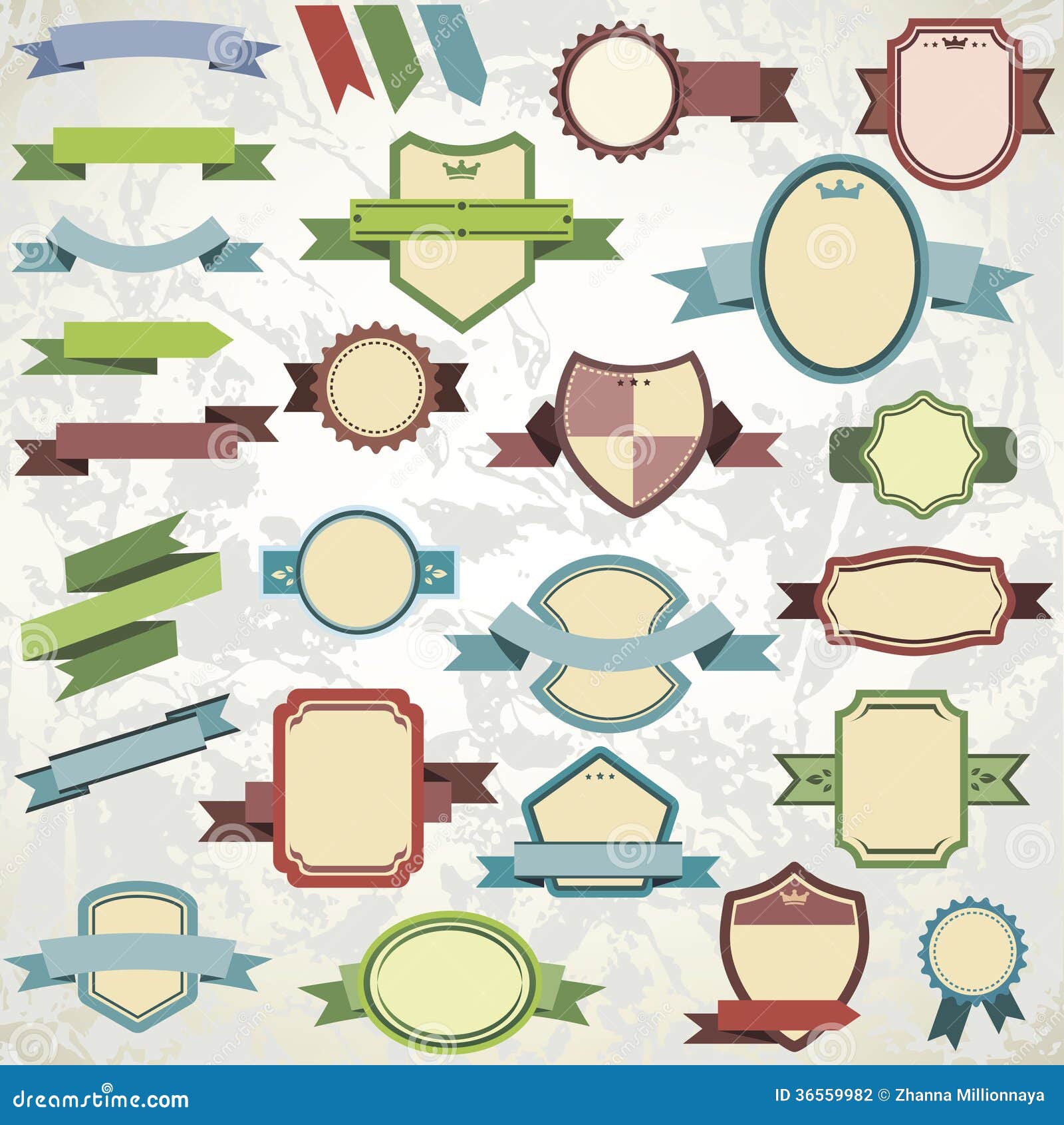 Big Collection of Vintage Emblems Stock Vector - Illustration of ...