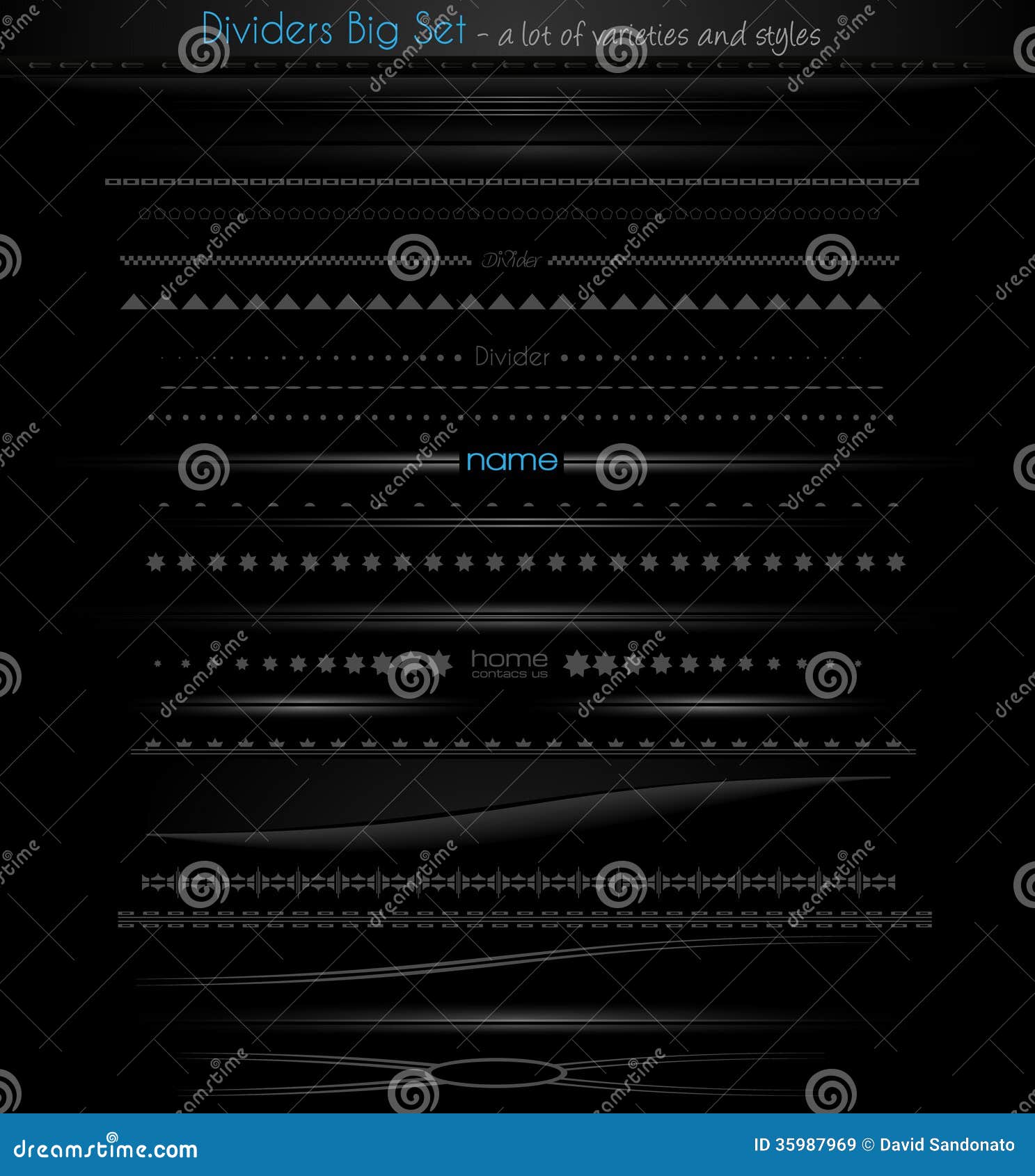 Big Collection of Web Dividers for Web Applications. Stock Illustration ...