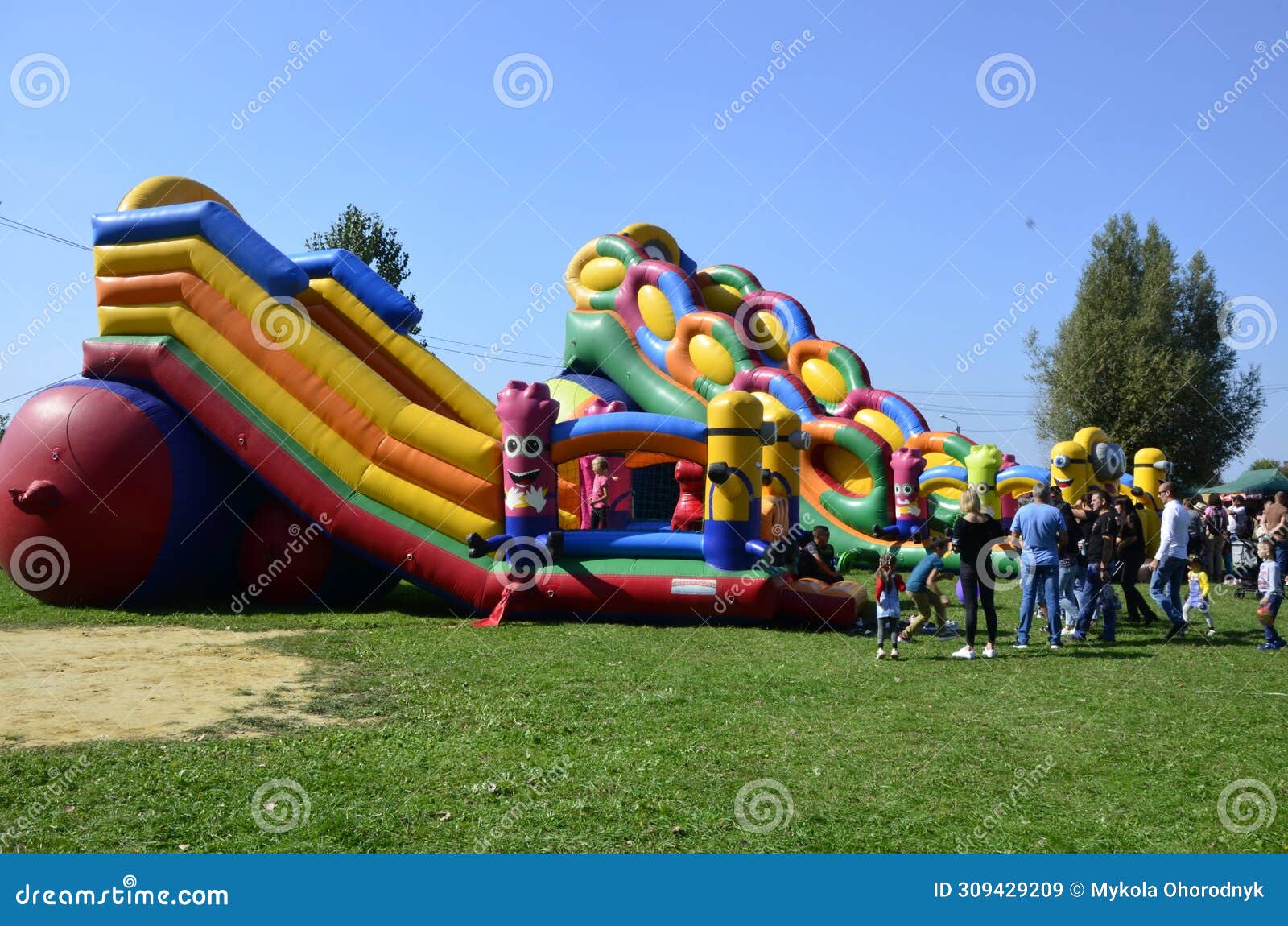 Big, Colorful, Inflatable Castle Labyrinth Editorial Stock Image ...
