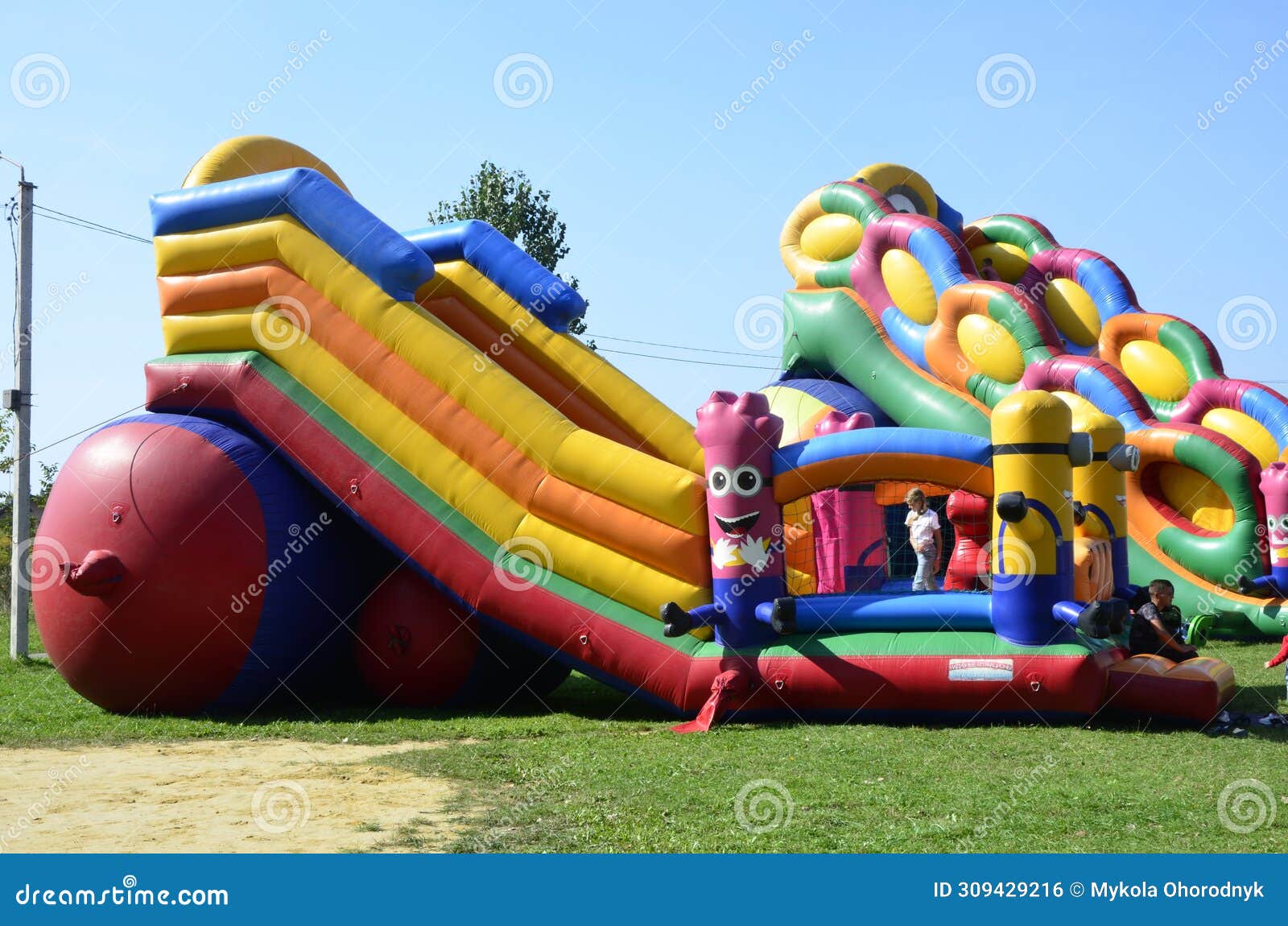 Big, Colorful, Inflatable Castle Labyrinth Editorial Photo - Image of ...