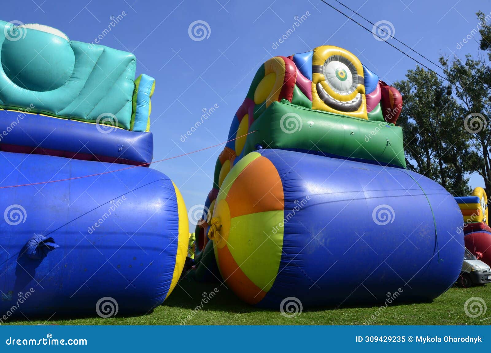 Big, Colorful, Inflatable Castle Labyrinth Editorial Image - Image of ...