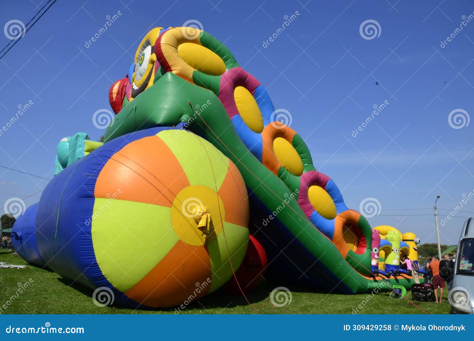 Big, Colorful, Inflatable Castle Labyrinth Editorial Stock Photo ...