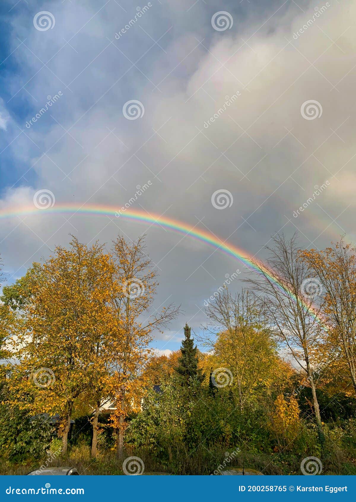 Big Colorful Rainbow is in the Sky Stock Image - Image of season ...