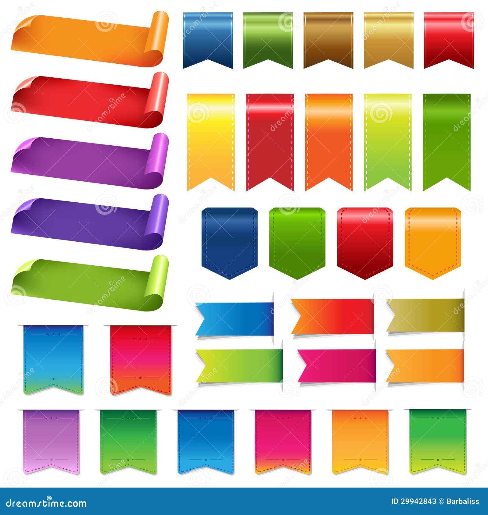 Big Colorful Ribbons and Design Elements Stock Vector - Illustration of ...