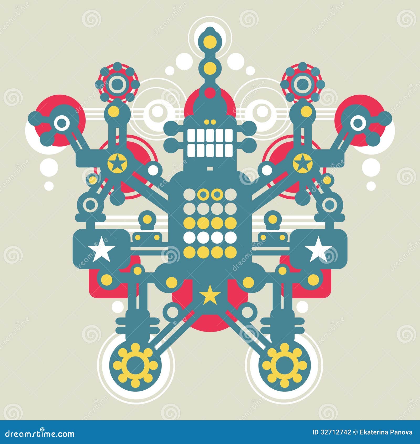 Big colorful robot. stock vector. Illustration of childish - 32712742