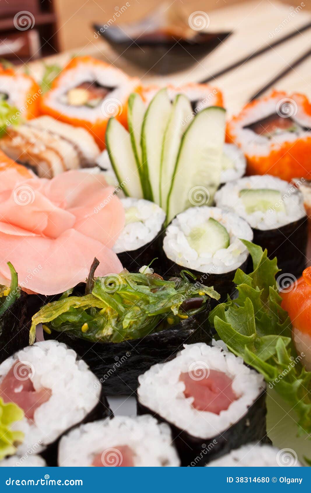Big Colorful Sushi Set Close Up Stock Photo - Image of gourmet, caviar ...
