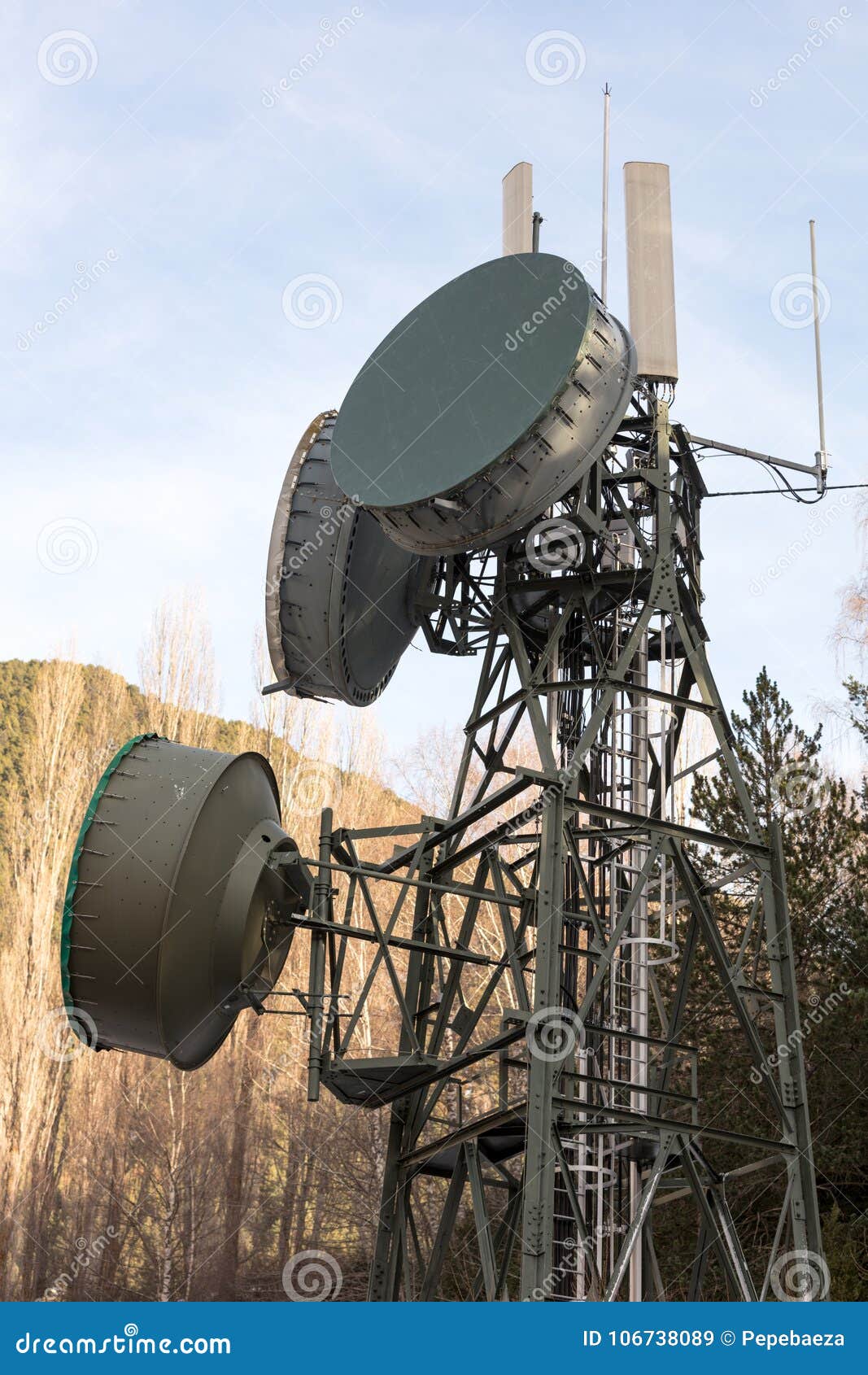 Big communication tower stock image. Image of broadcast - 106738089