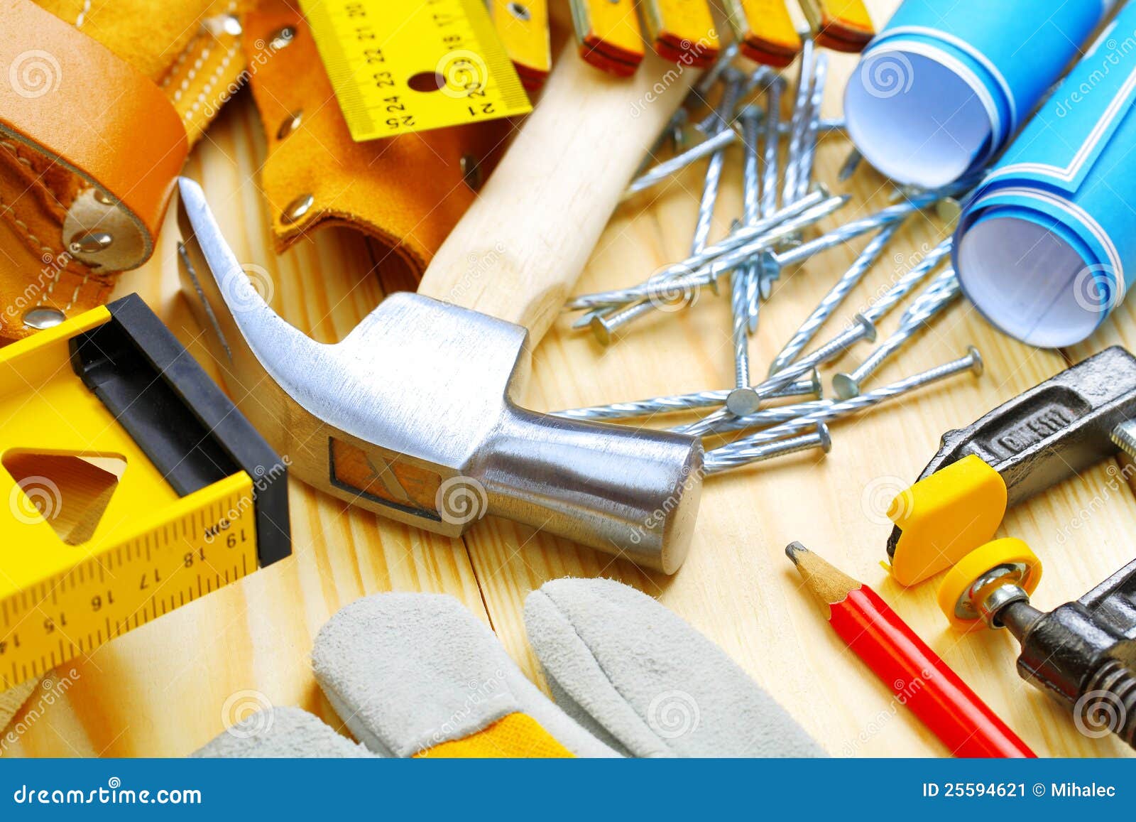 Big Composition of Construction Tools Stock Image - Image of close ...