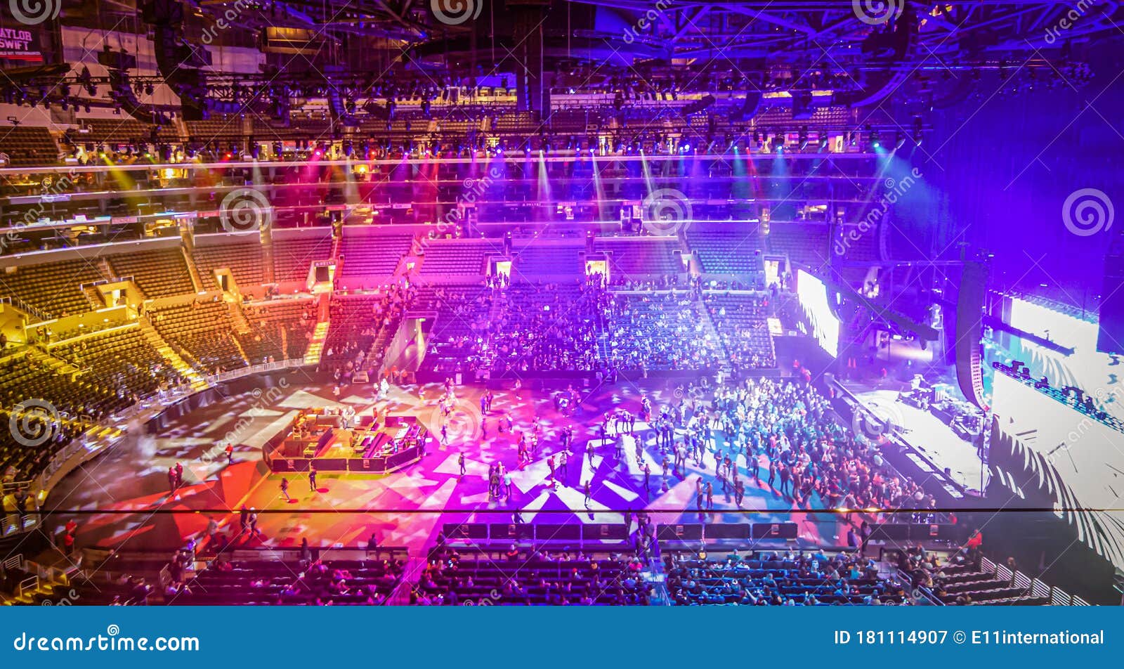 Big Concert with Huge Stage & Screens for Crowd with Light Show Stock ...