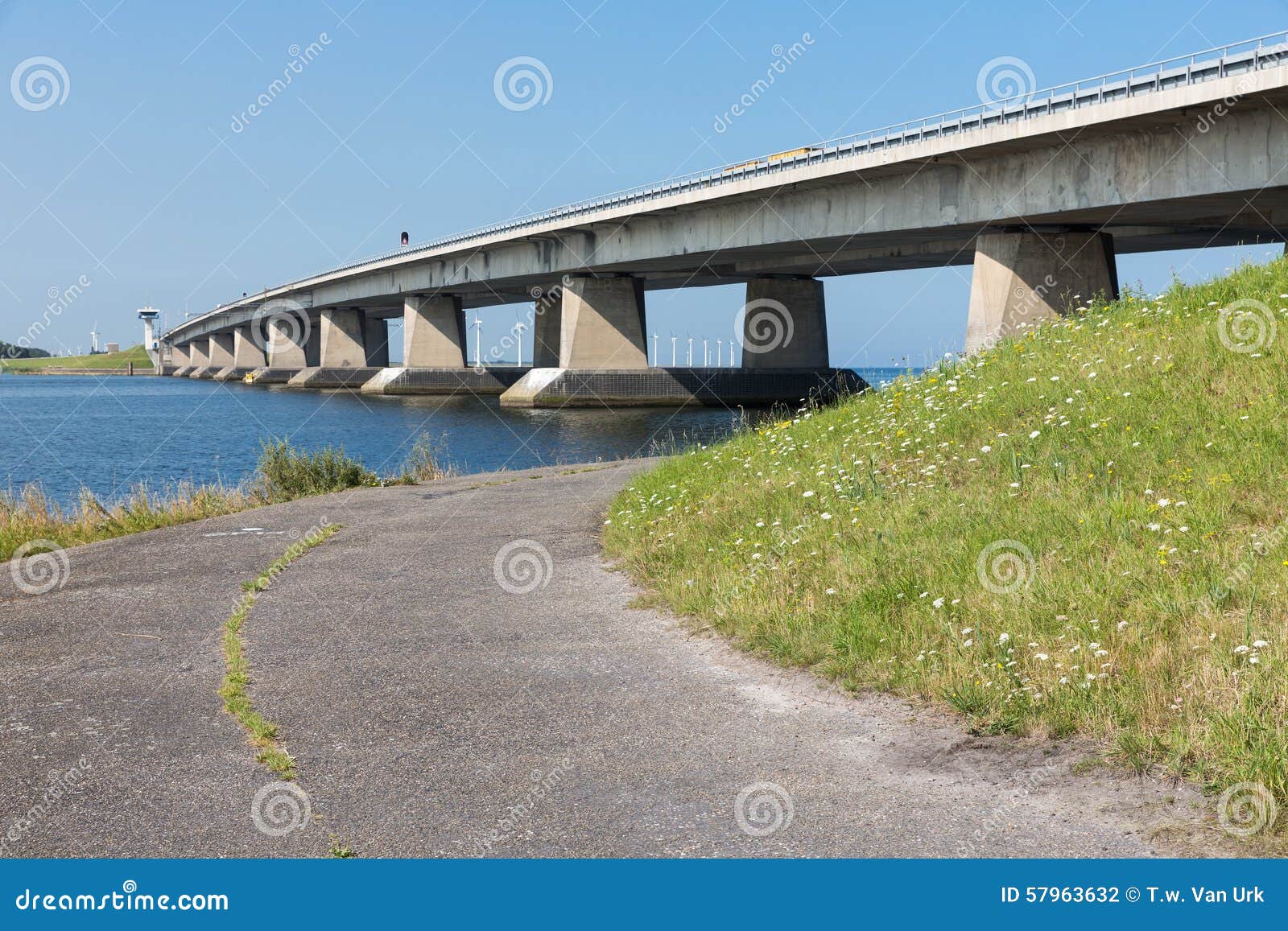 Big Concrete Bridge in the Netherlands Stock Photo - Image of green ...