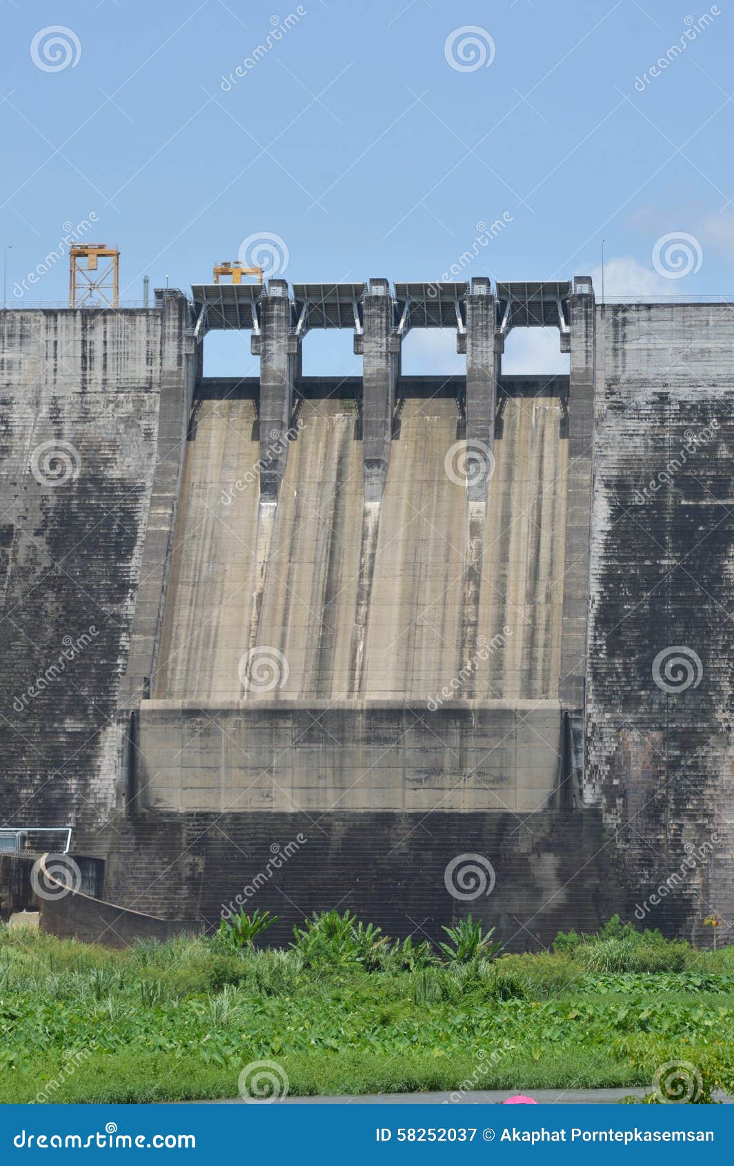 Big Concrete Dam on Sunny Day Stock Image - Image of infrastructure ...