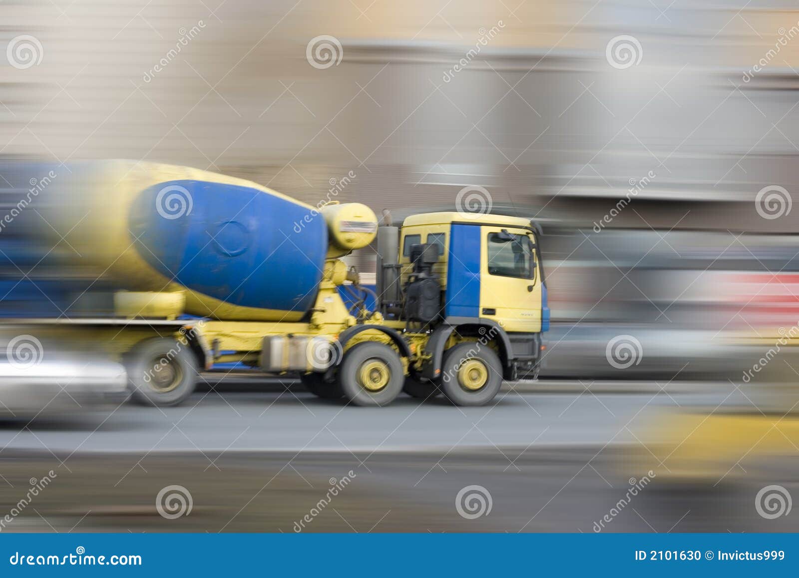 Big Concrete Mixer Car Rushing Fast Stock Photo - Image of cargo, labor ...