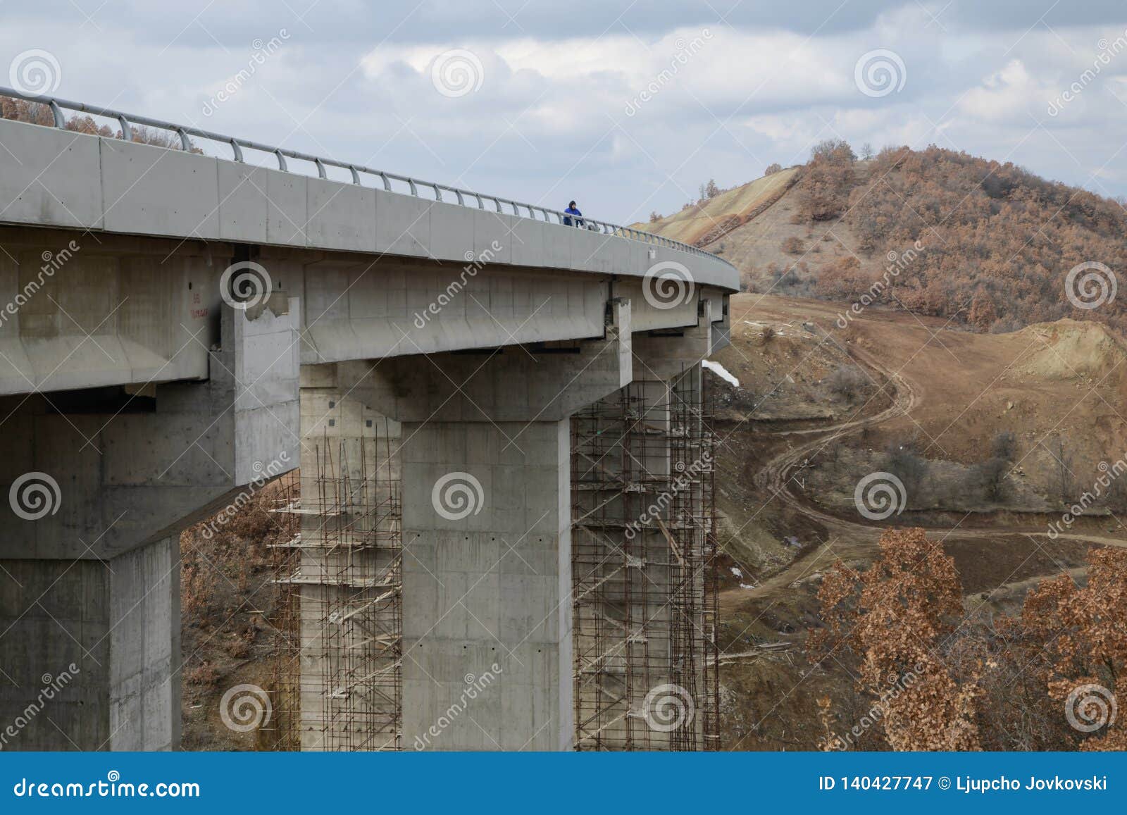 Big Concrete Overpass. Bridge Under Construction Stock Image - Image of ...