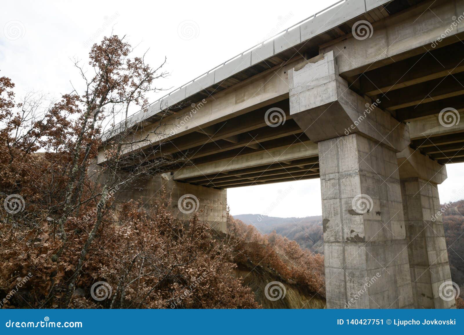 Big Concrete Overpass. Bridge Under Construction Stock Image - Image of ...