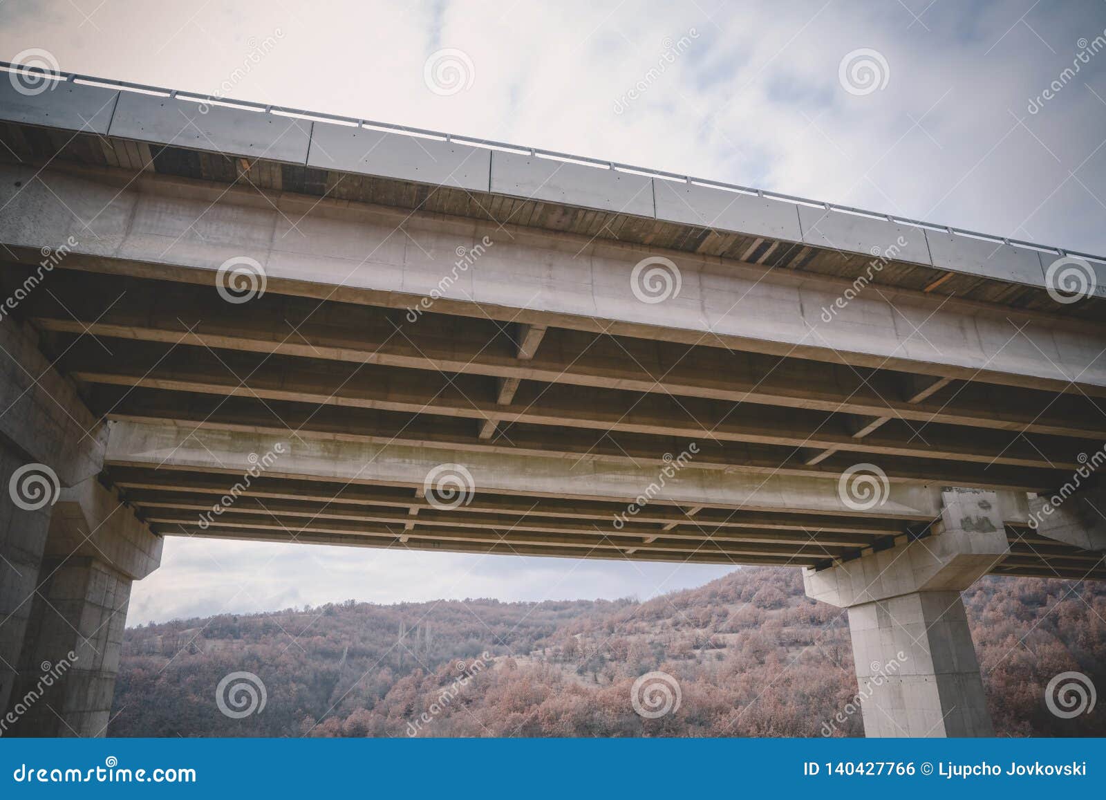Big Concrete Overpass. Bridge Under Construction Stock Photo - Image of ...
