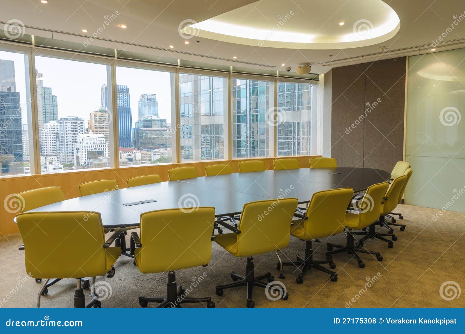 Big Conference Room in High Office Building Stock Photo - Image of ...