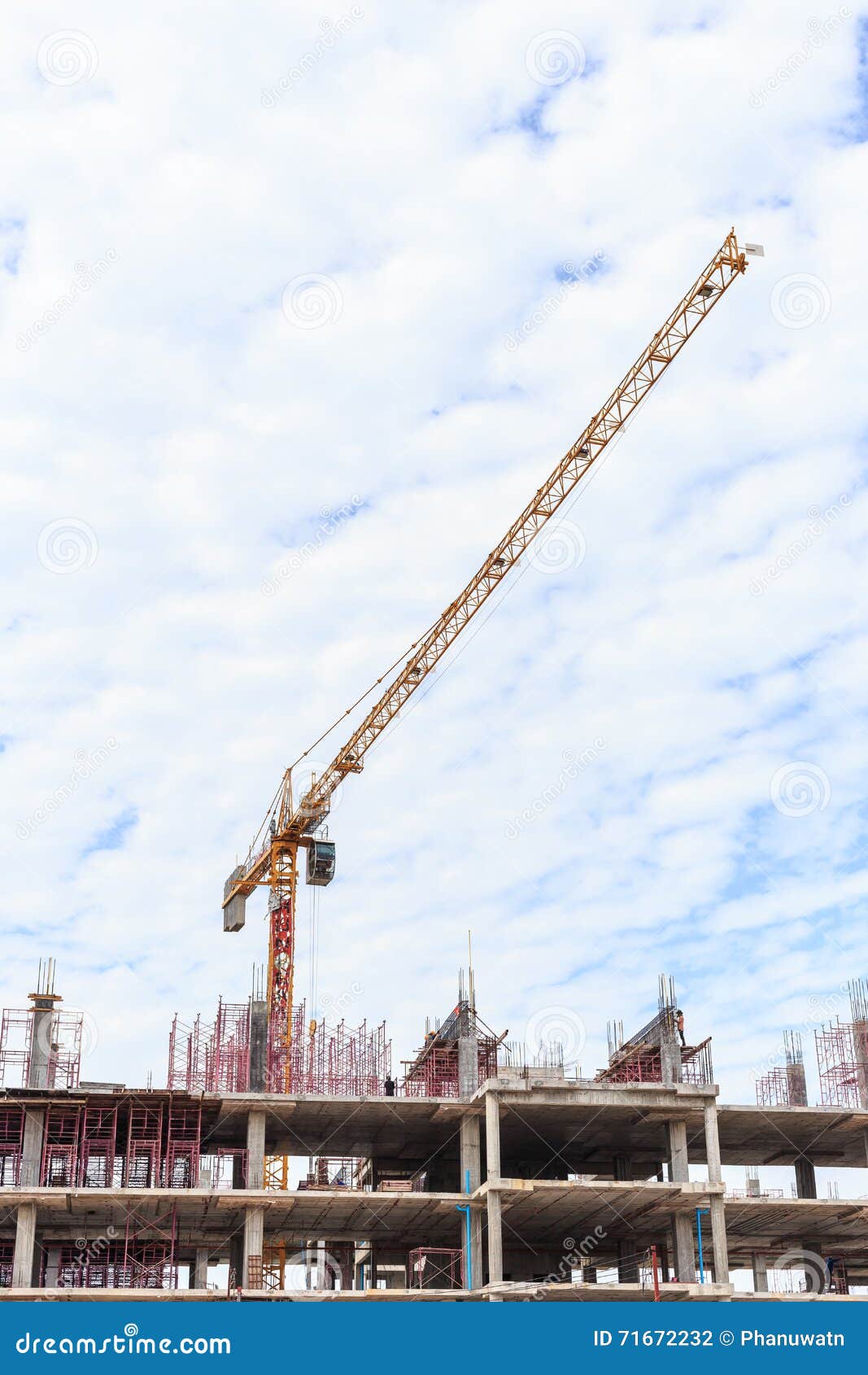 Big Construction Crane and the Building Against the Sky Stock Photo ...