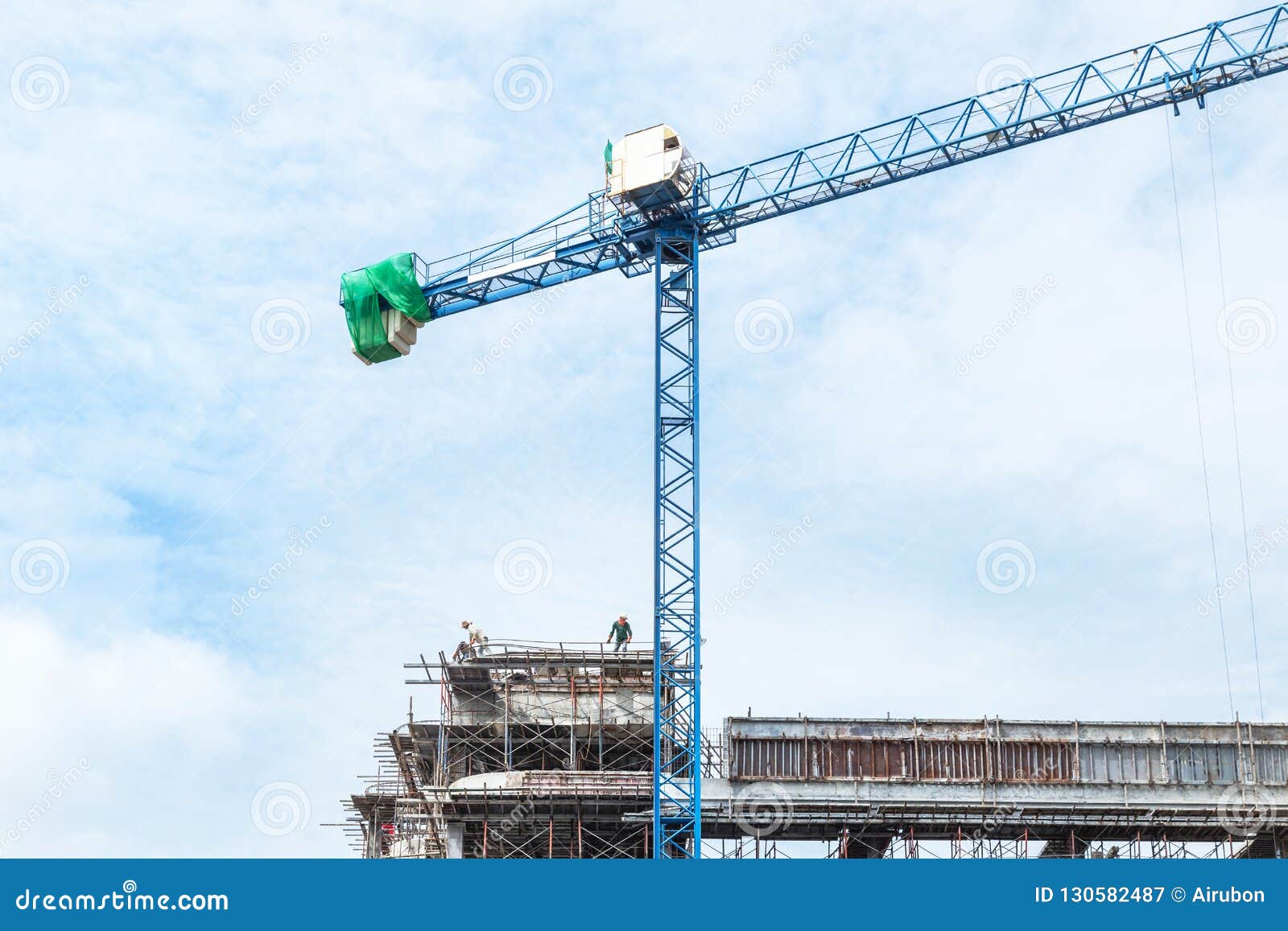 Big Construction Crane in Construction Site Stock Image - Image of ...