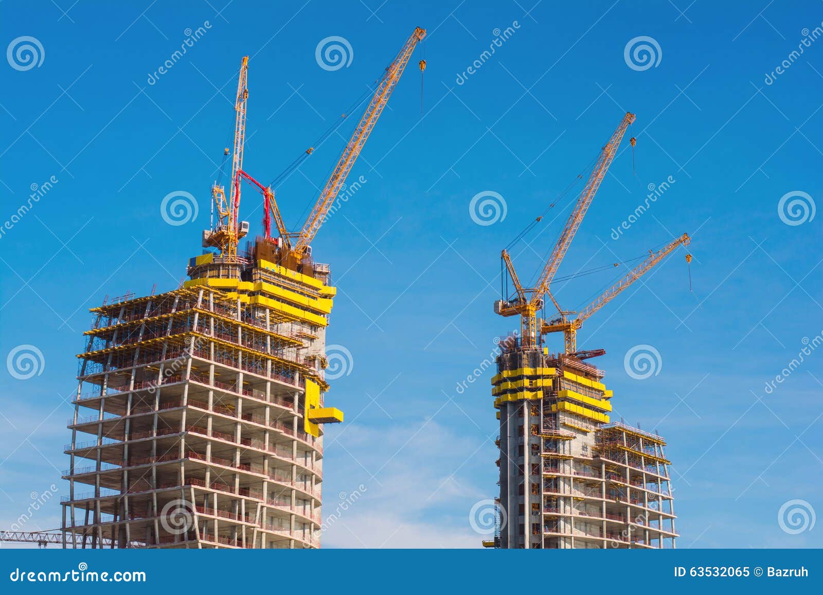 Construction cranes stock image. Image of process, architecture - 63532065