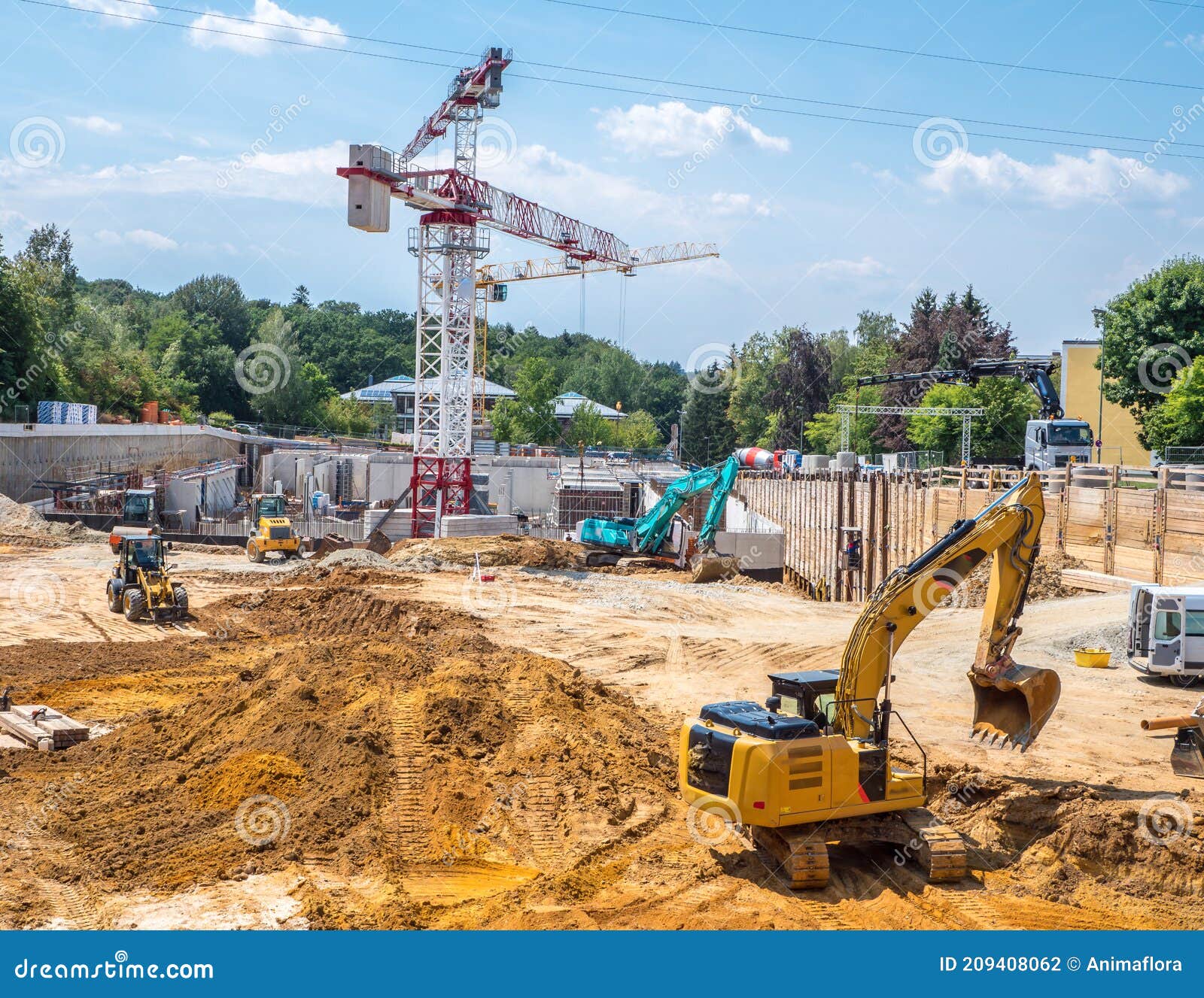 Big Construction Site in the City Stock Photo - Image of dwelling ...