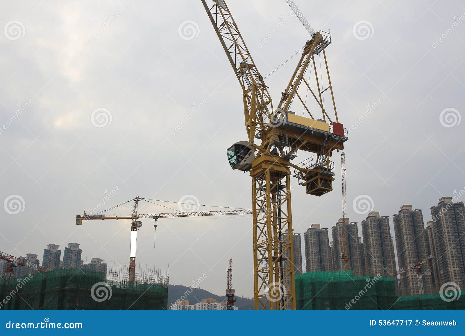 Big Construction Site with Cranes in Tko Editorial Photography - Image ...