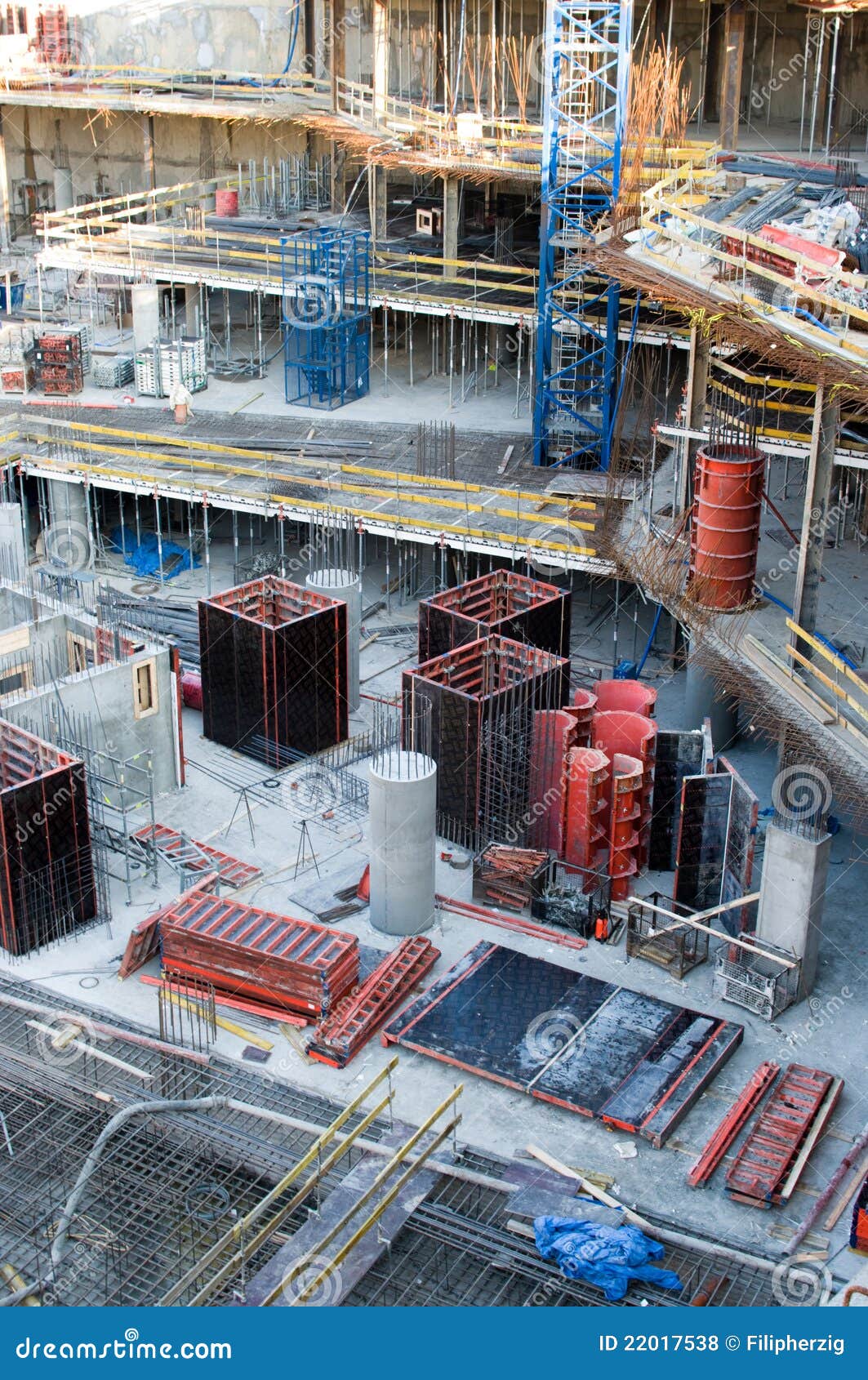 Big Construction Site in Warsaw Stock Photo - Image of reinforced ...