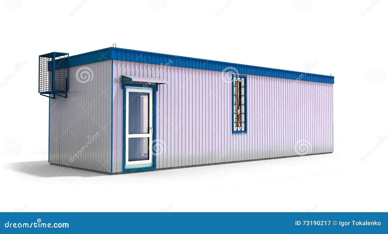 Big Construction Trailer Isolated on White 3d Render Stock Illustration ...