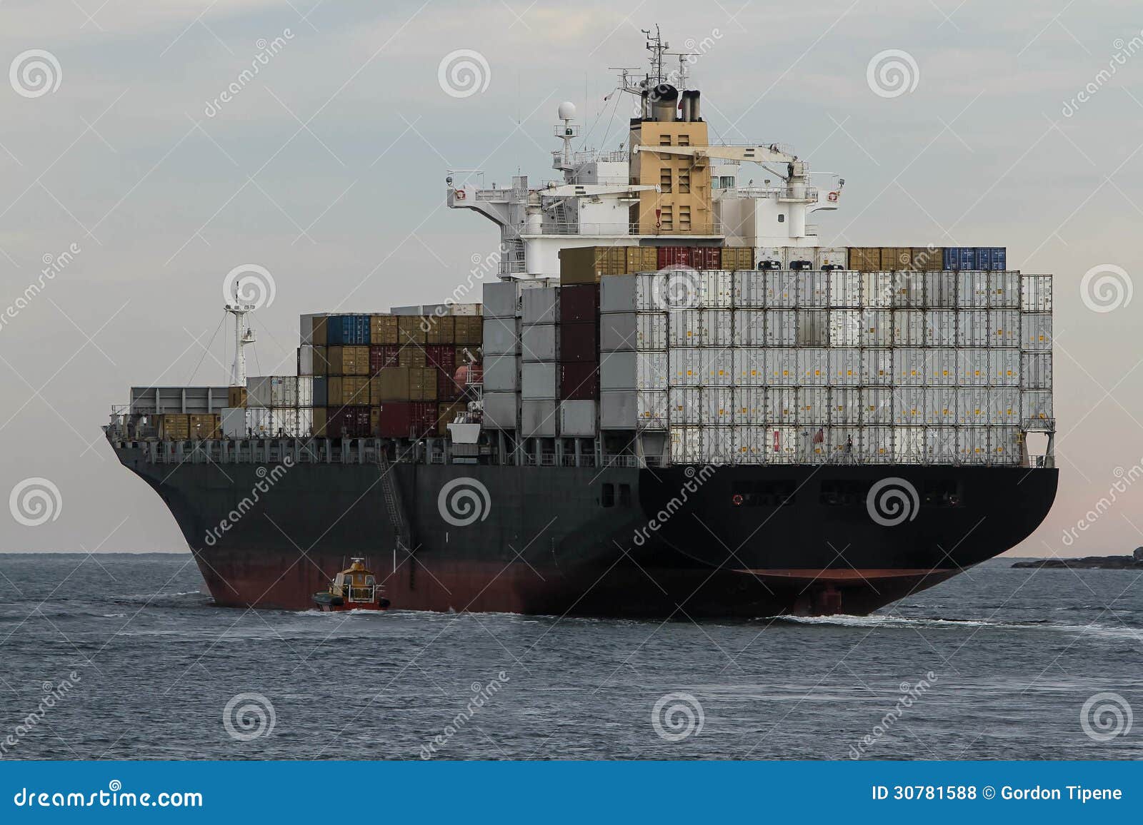 Big Container Cargo Ship at Sea Stock Photo - Image of boat, travel ...