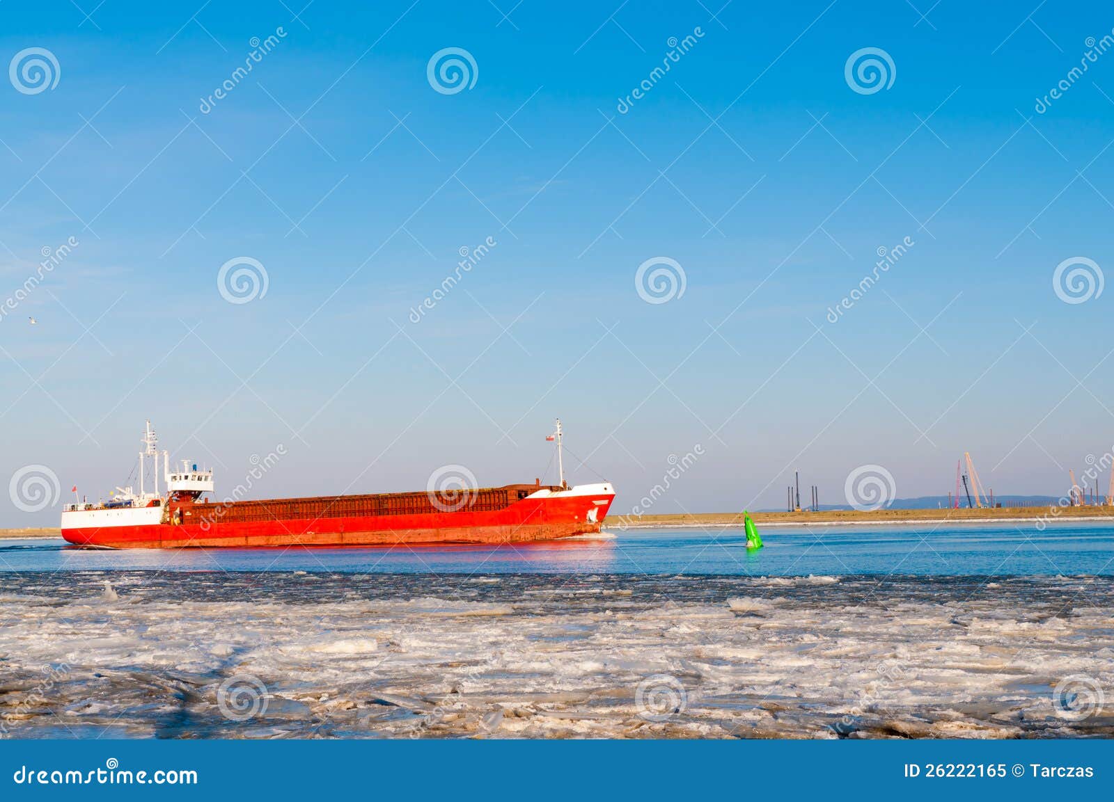 Big Container Ship Entering the Port Stock Image - Image of ...