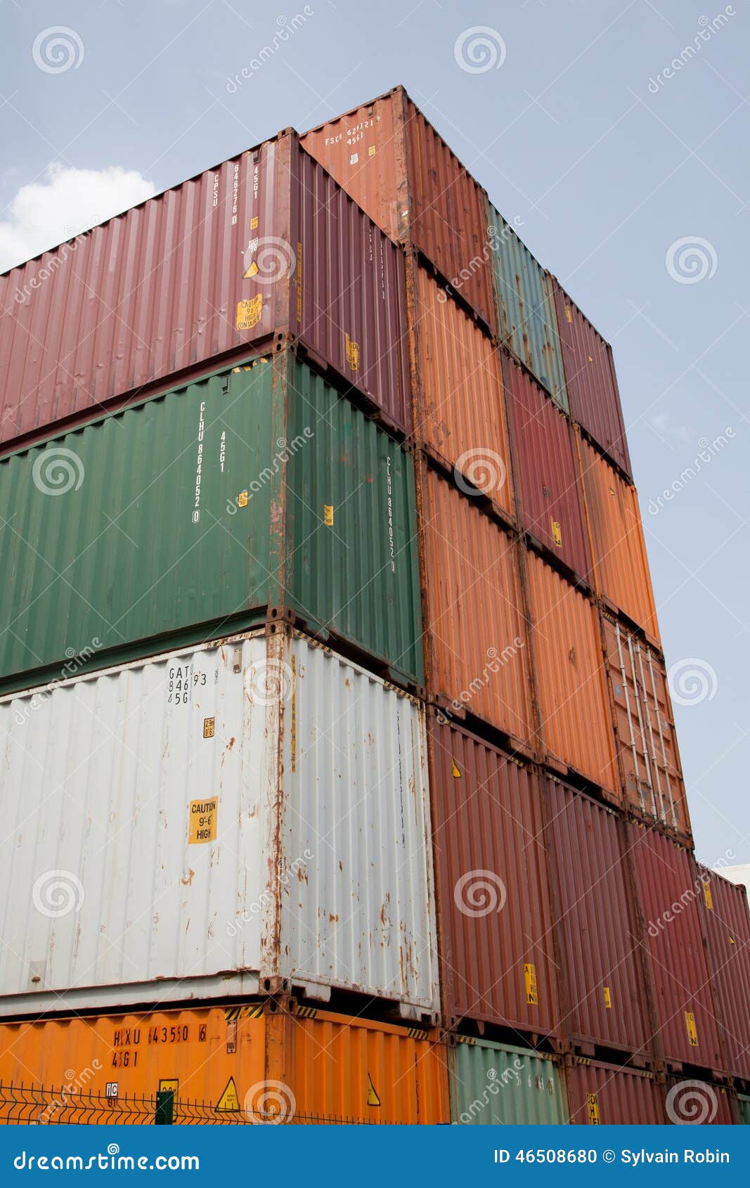 20 Big Containers of Various Colors Stock Photo - Image of cargo ...