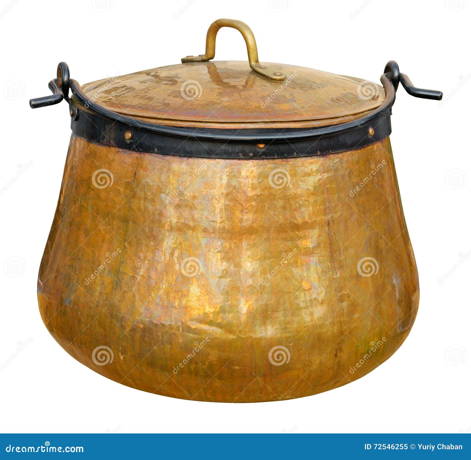 A big copper cauldron stock image. Image of camp, metallic - 72546255