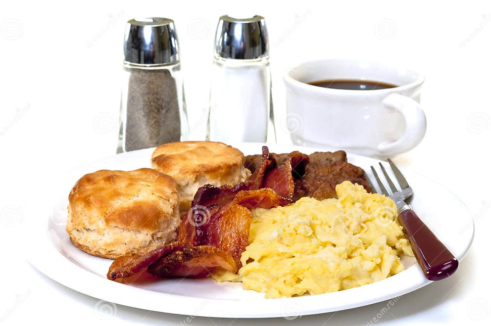 Big Country Breakfast Isolated Stock Image - Image of dine, buttermilk ...