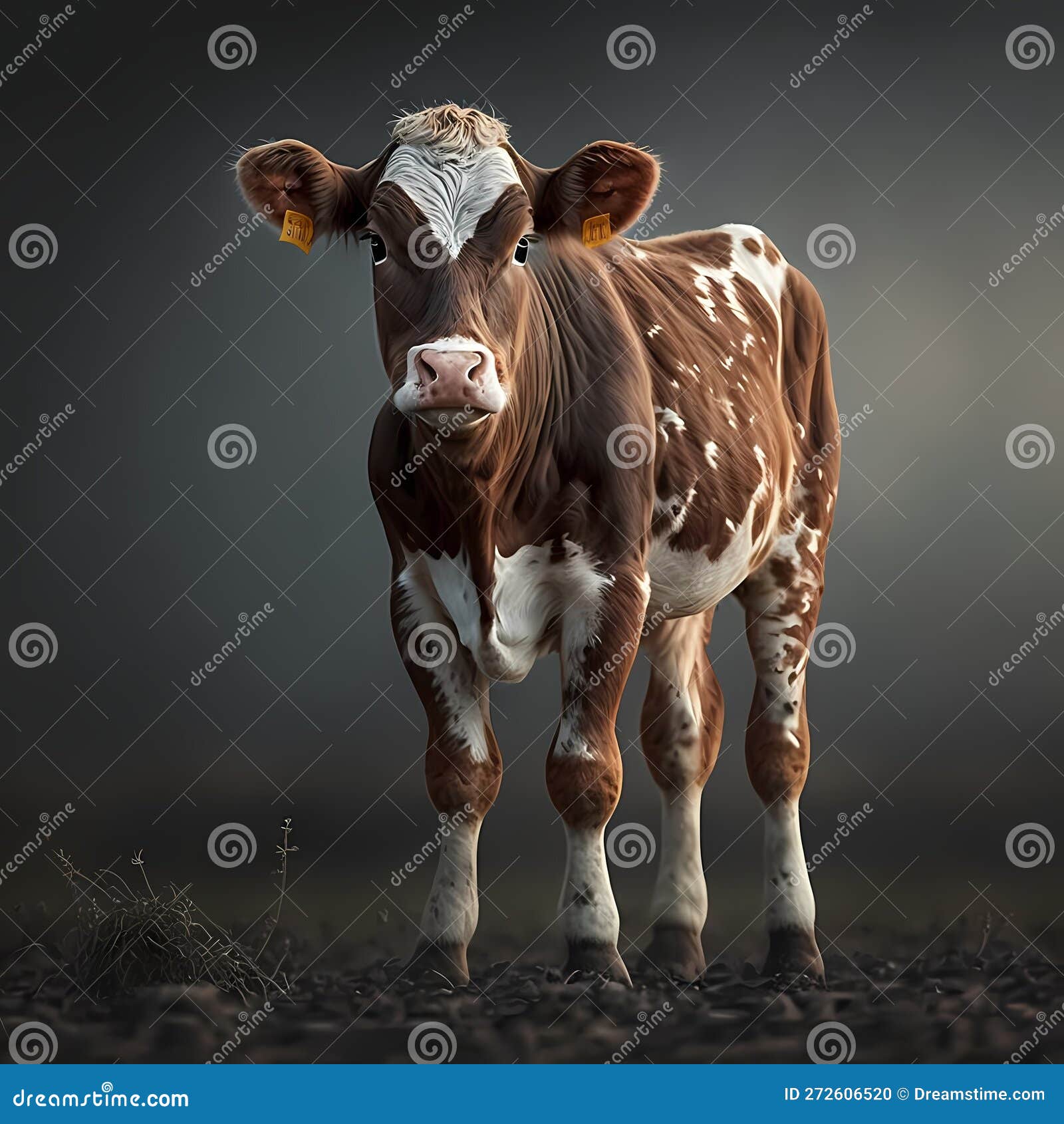 Cow on Solid Background. Generative AI Stock Illustration ...