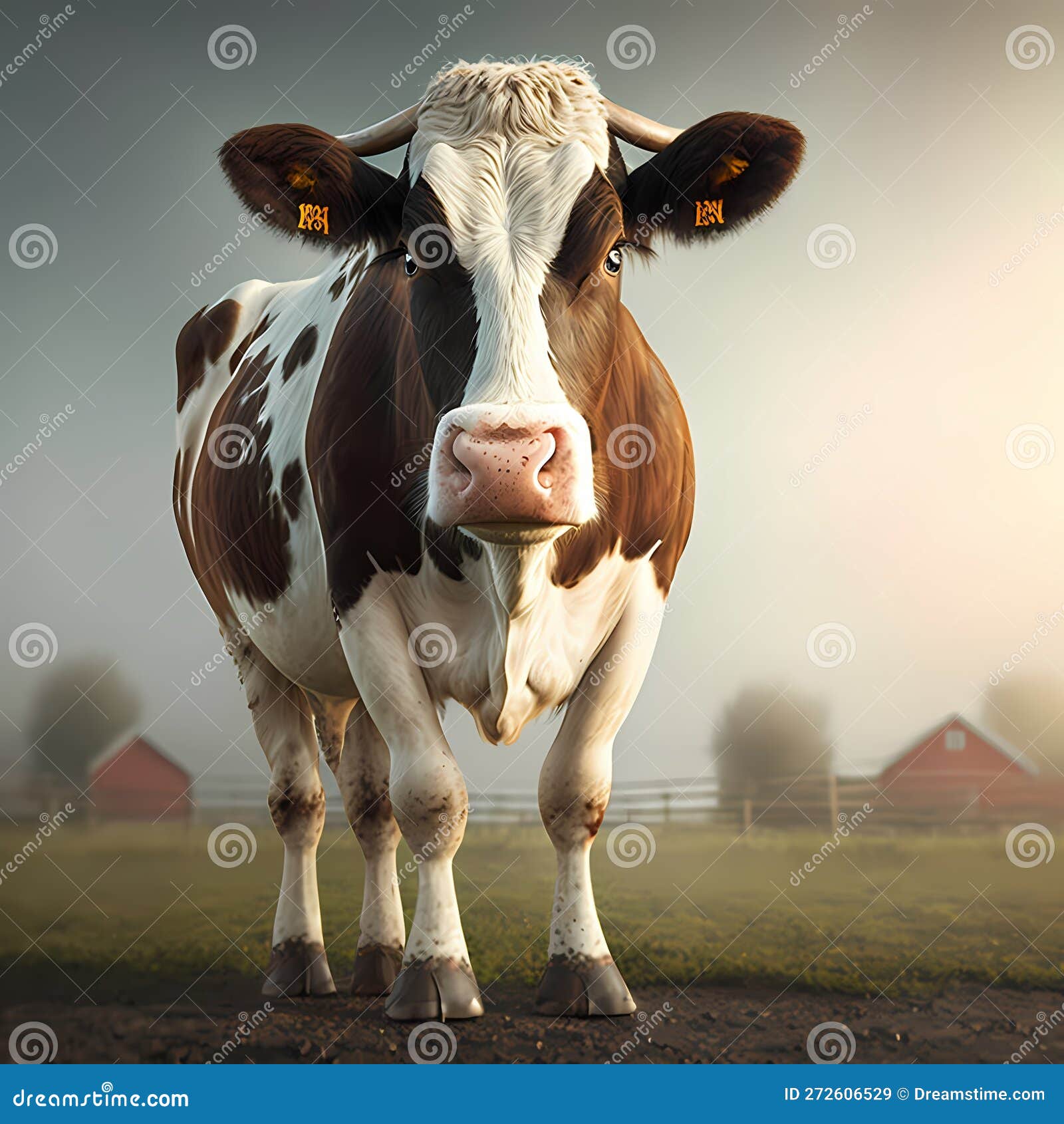 Cow on Solid Background. Generative AI Stock Illustration ...