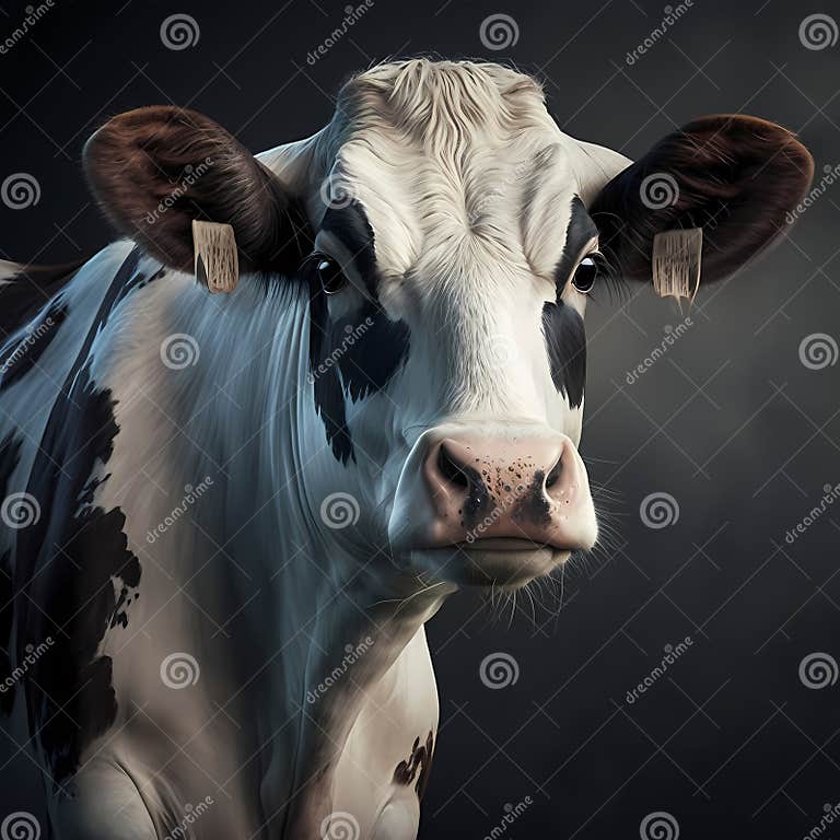 Cow on Solid Background. Generative AI Stock Illustration ...