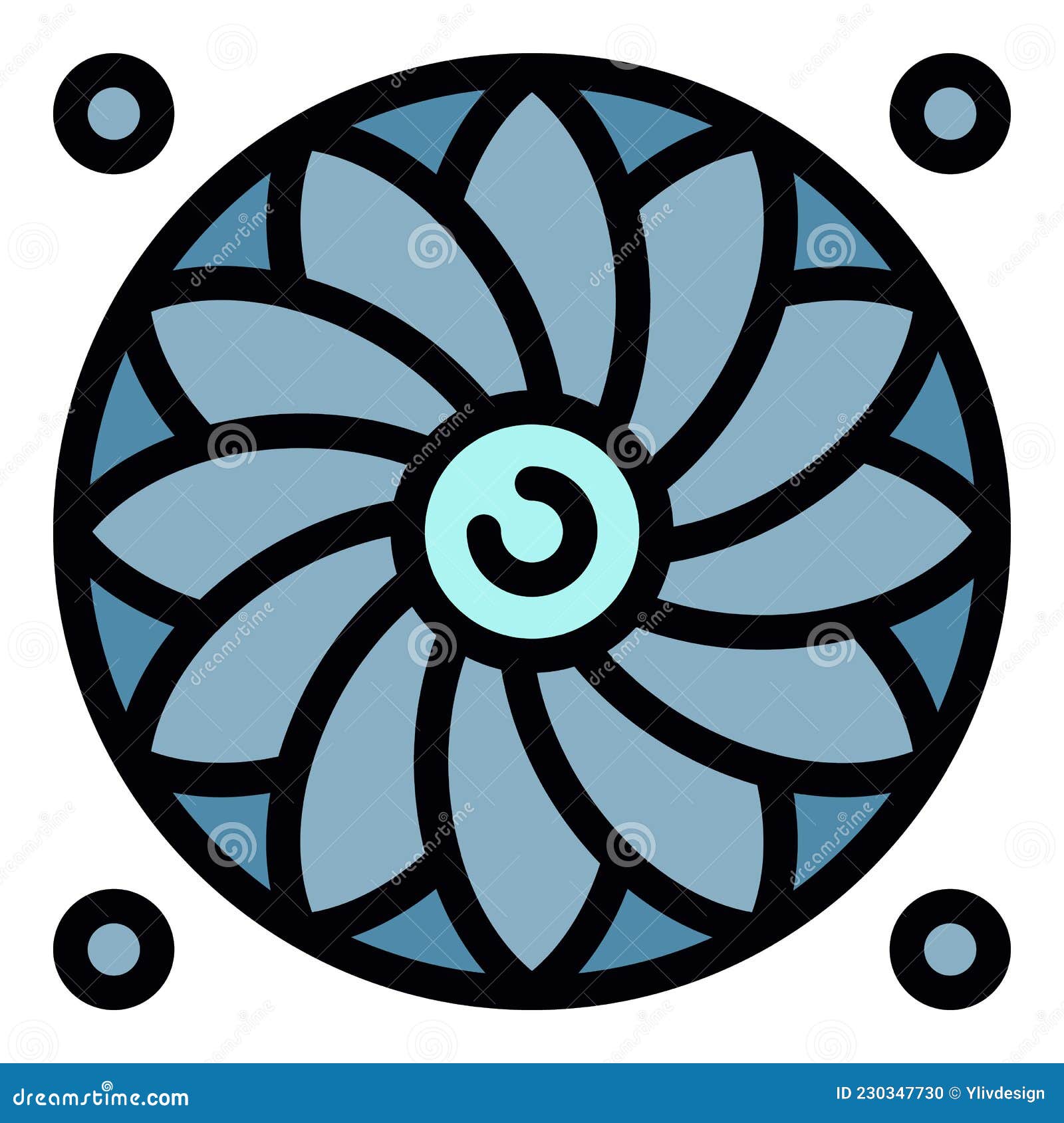 Big Cpu Cooler Icon Color Outline Vector Stock Vector - Illustration of ...