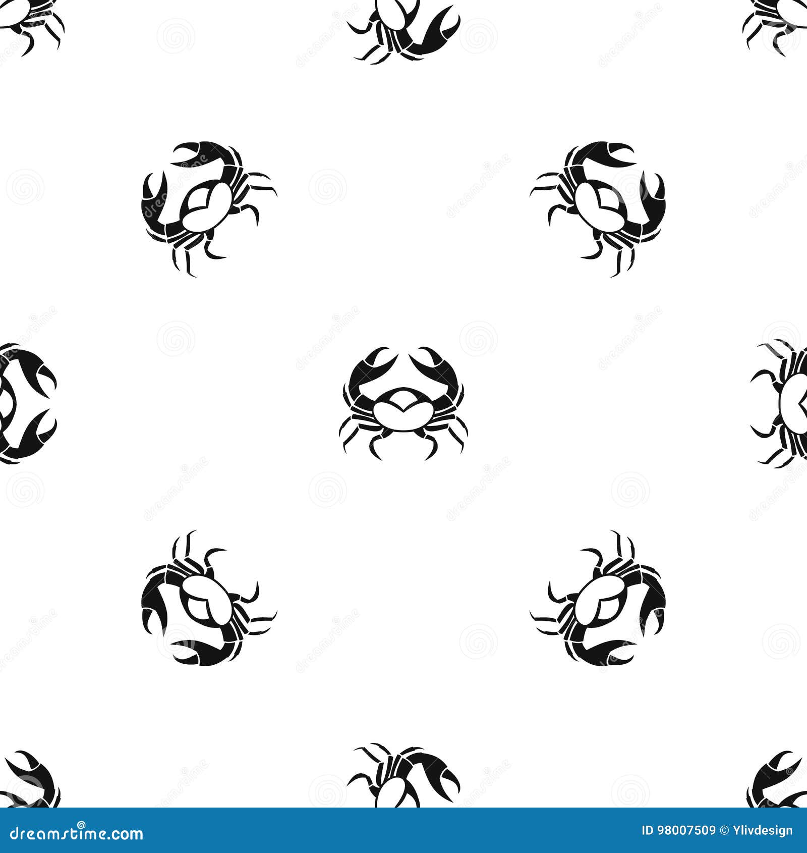 Big Crab Pattern Seamless Black Stock Vector - Illustration of animal ...