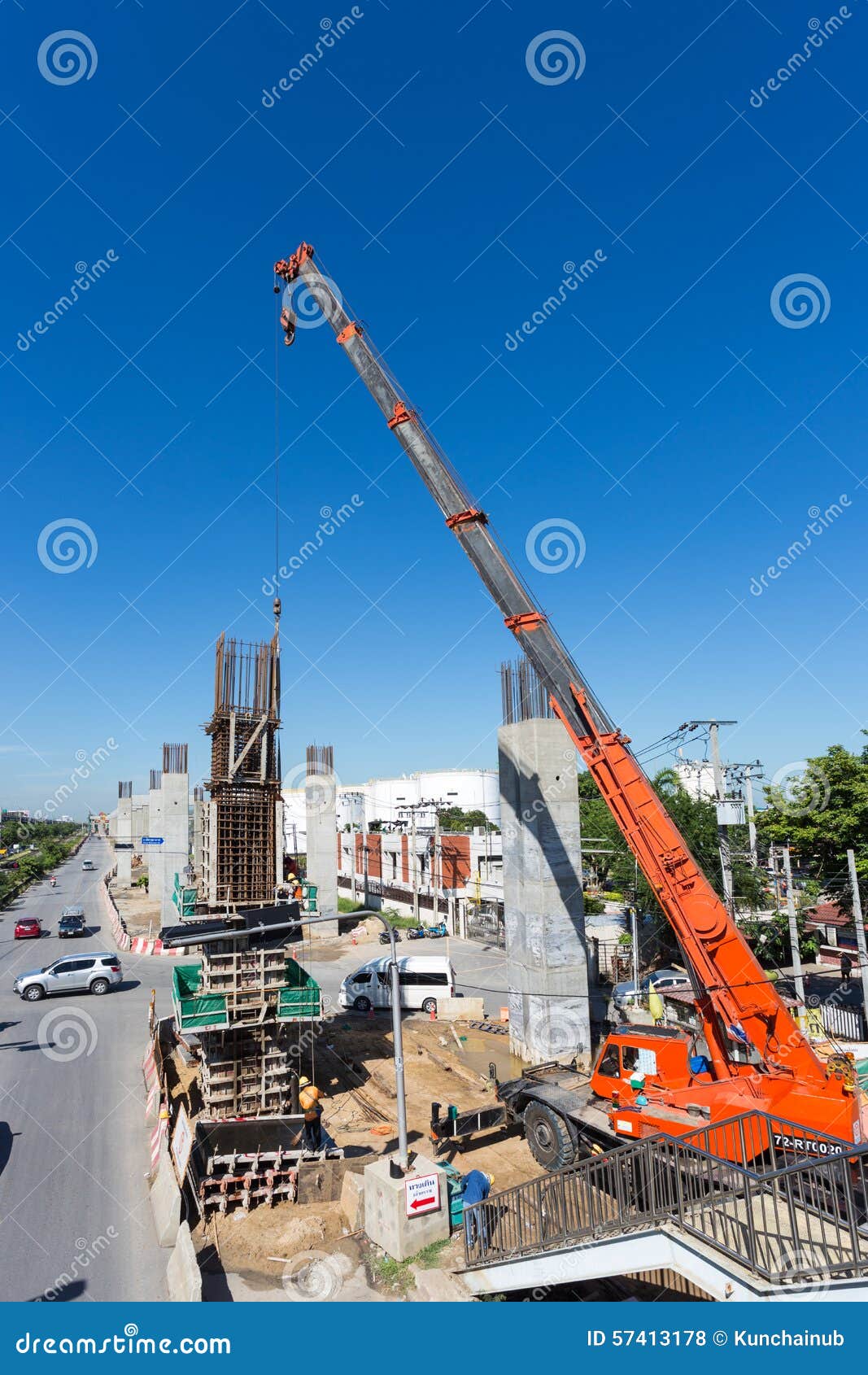 Big crane stock photo. Image of colorful, finish, racetrack - 57413178