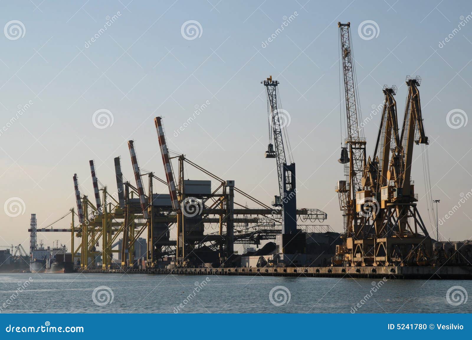 Big cranes at docks stock photo. Image of load, industrial - 5241780